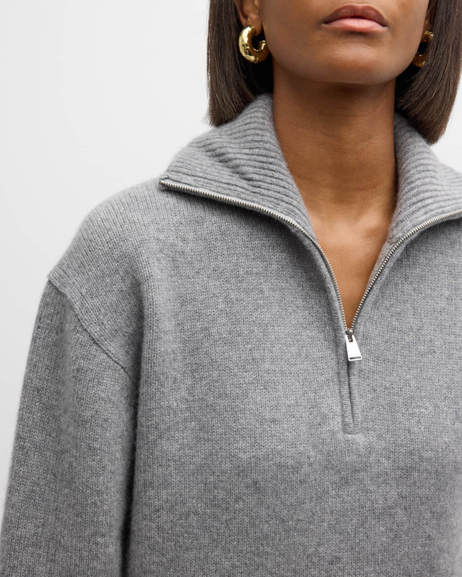 SIMKHAI Andes Cashmere Henley Pullover Sweater | Neiman Marcus