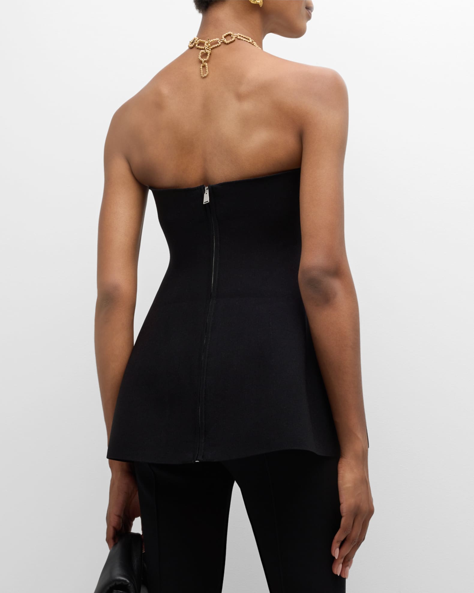 SIMKHAI Ioanna Strapless Peplum Top | Neiman Marcus