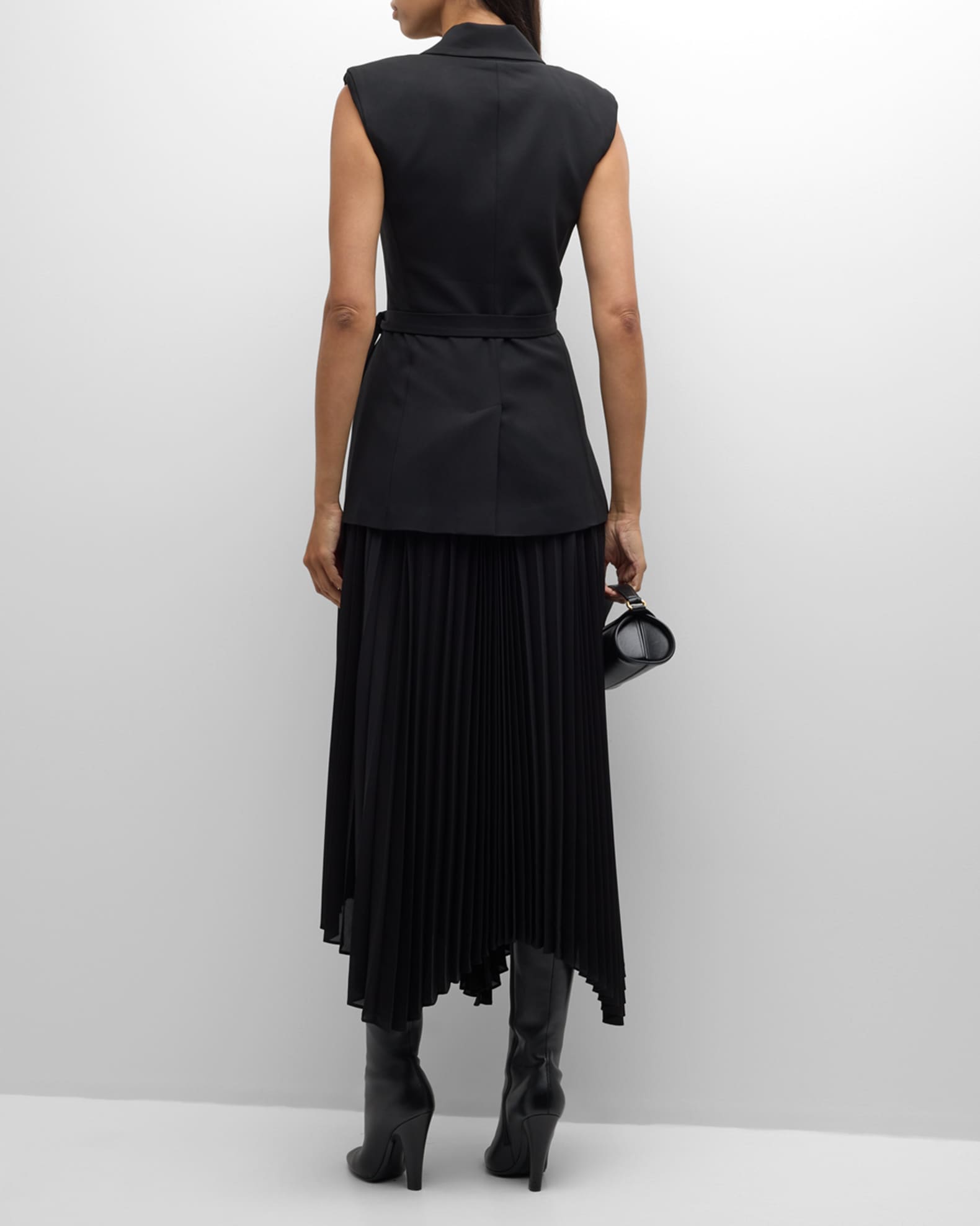 SIMKHAI Helena Combo Blazer Sleeveless Midi Dress | Neiman Marcus