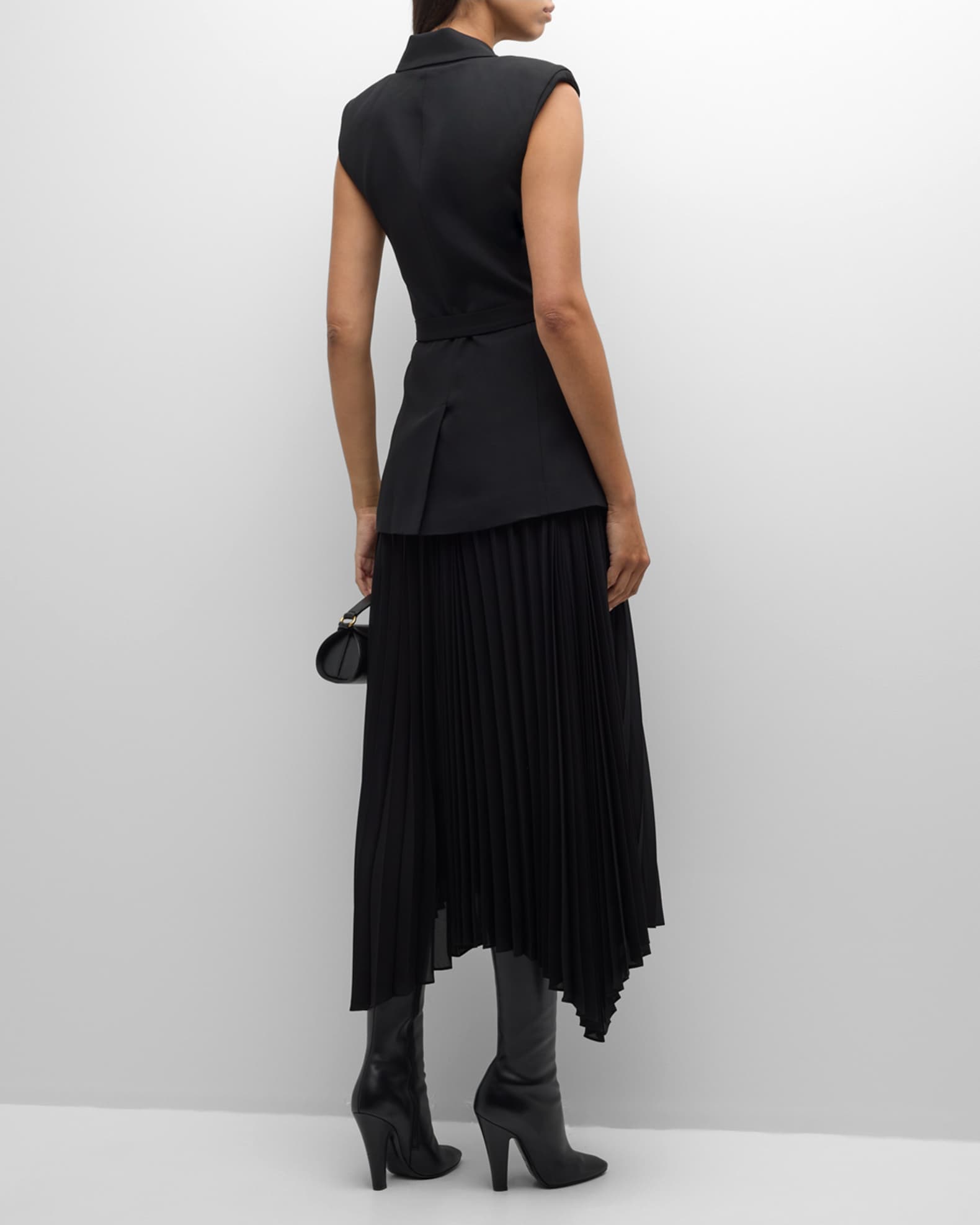 SIMKHAI Helena Combo Blazer Sleeveless Midi Dress | Neiman Marcus