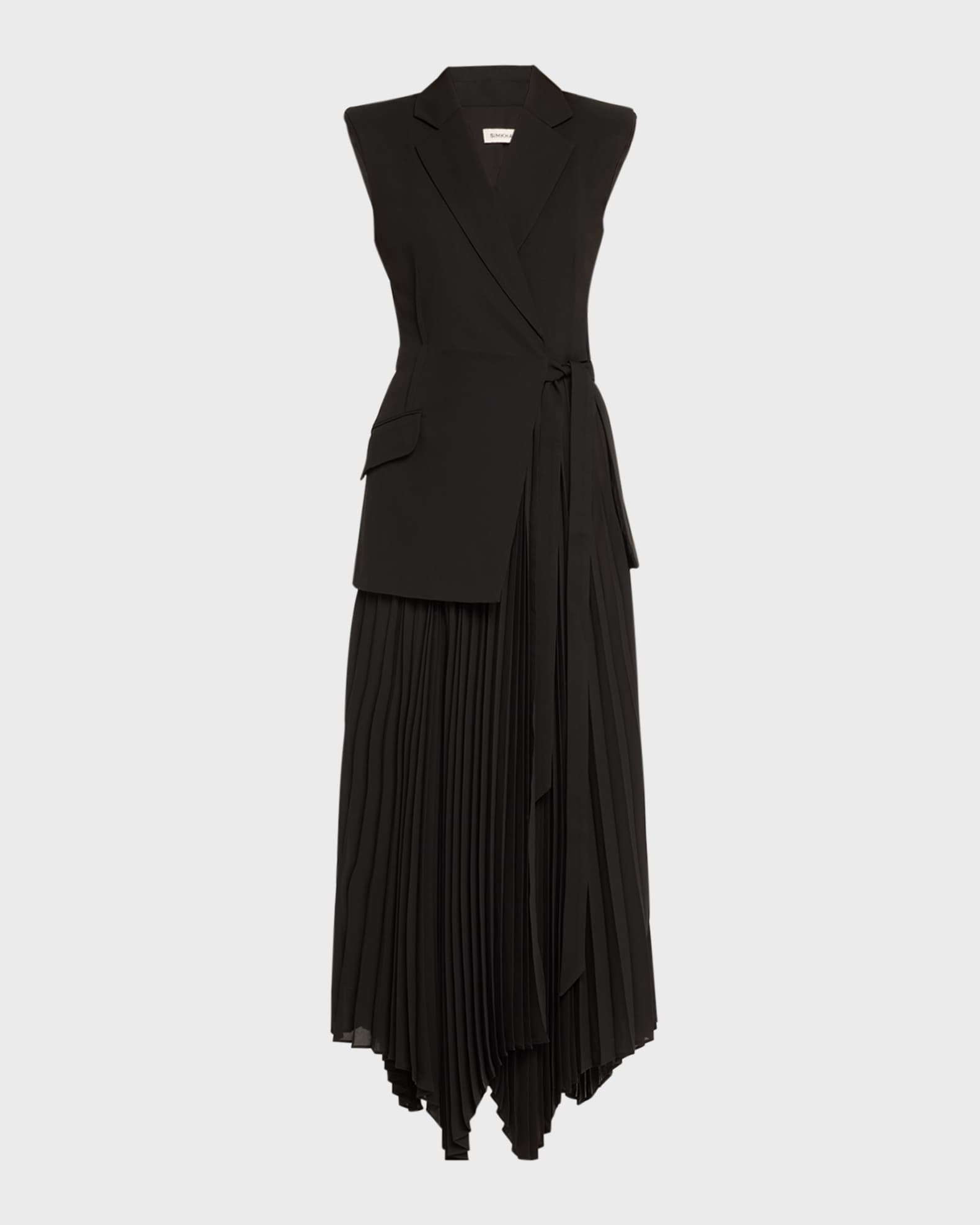 SIMKHAI Helena Combo Blazer Sleeveless Midi Dress | Neiman Marcus