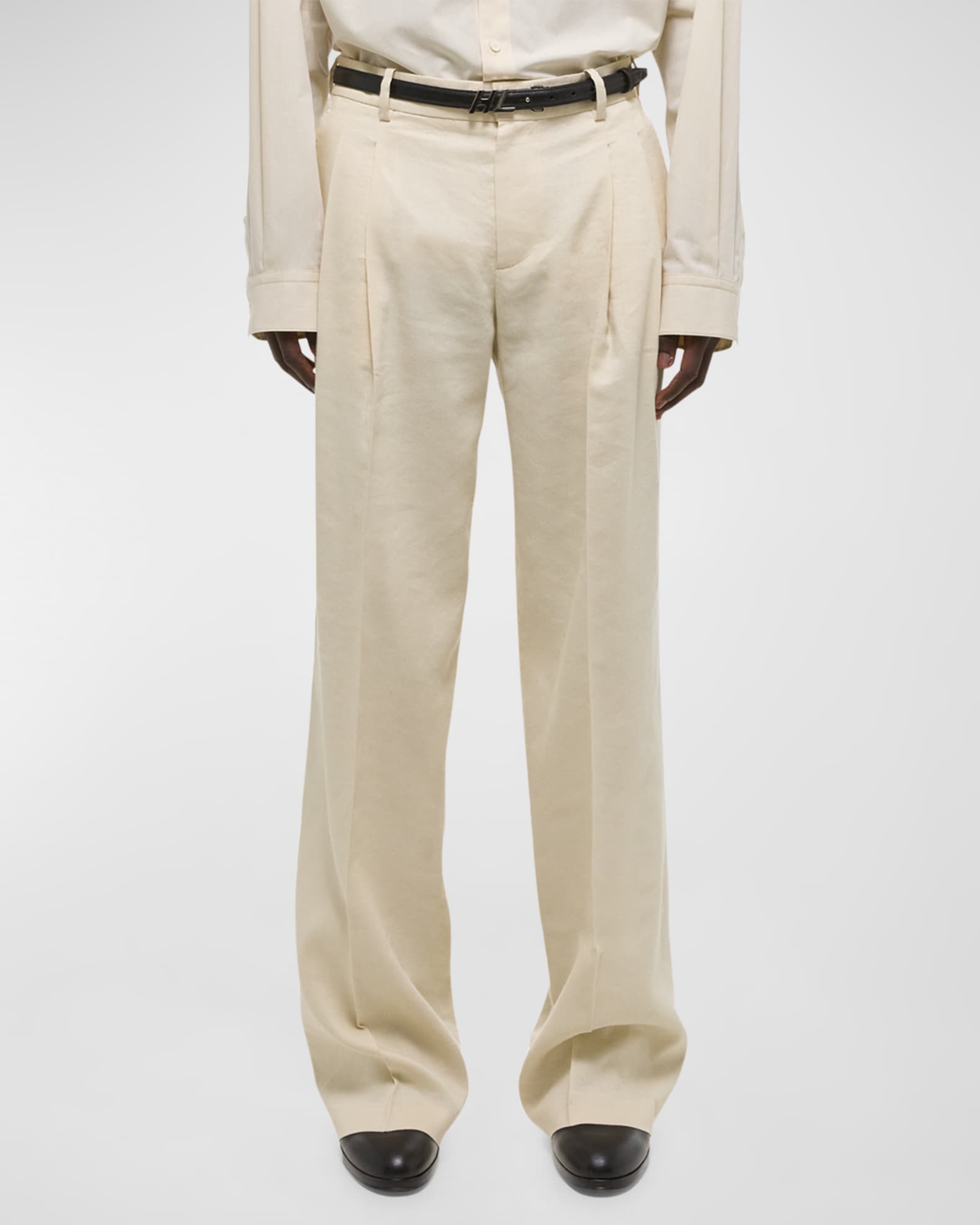 Helmut Lang Men's Double-Pleated Pants | Neiman Marcus