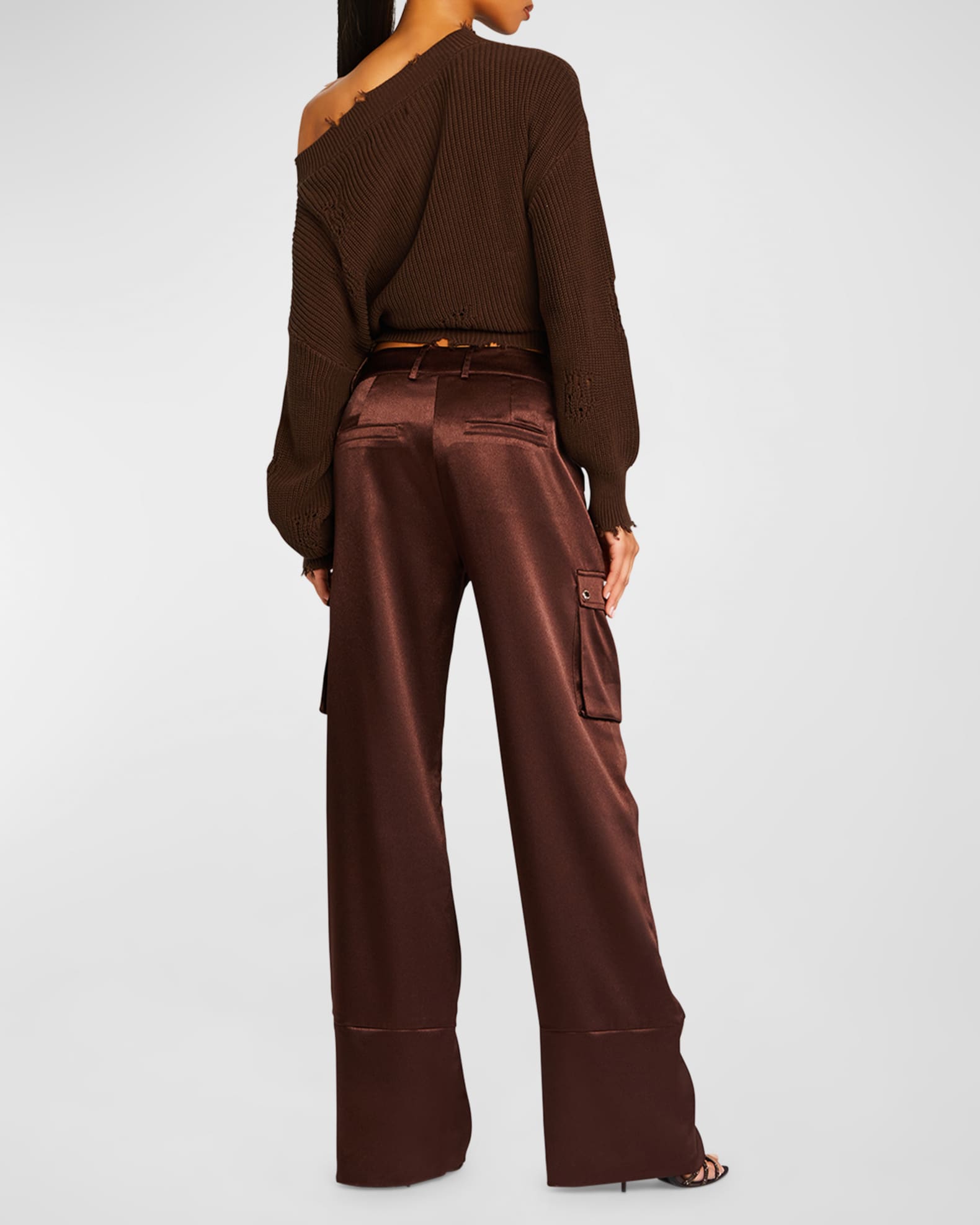 SER.O.YA Galia Satin Cargo Pants | Neiman Marcus