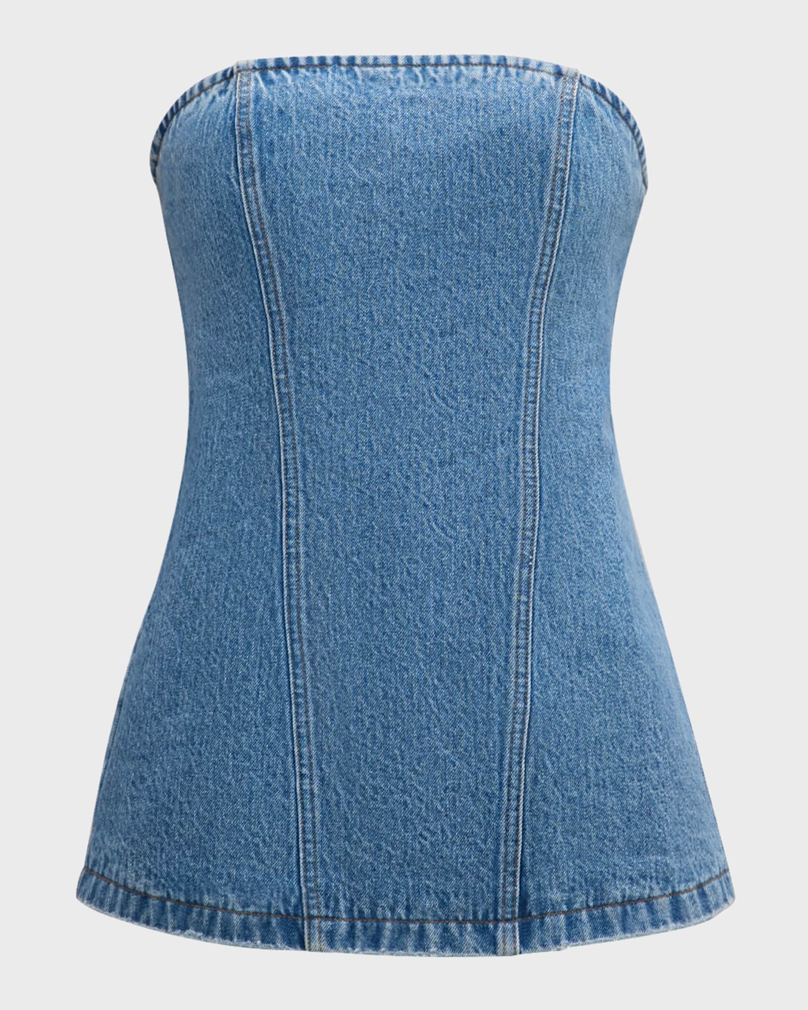 SER.O.YA Christyl Denim Bustier Top | Neiman Marcus