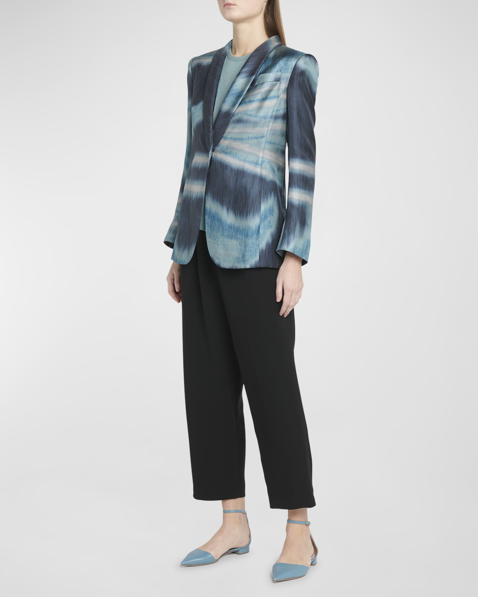 Giorgio Armani Abstract Print Silk Blazer Jacket | Neiman Marcus