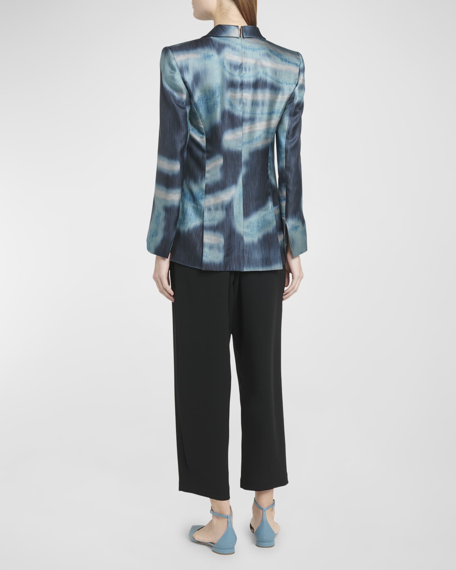Giorgio Armani Abstract Print Silk Blazer Jacket | Neiman Marcus