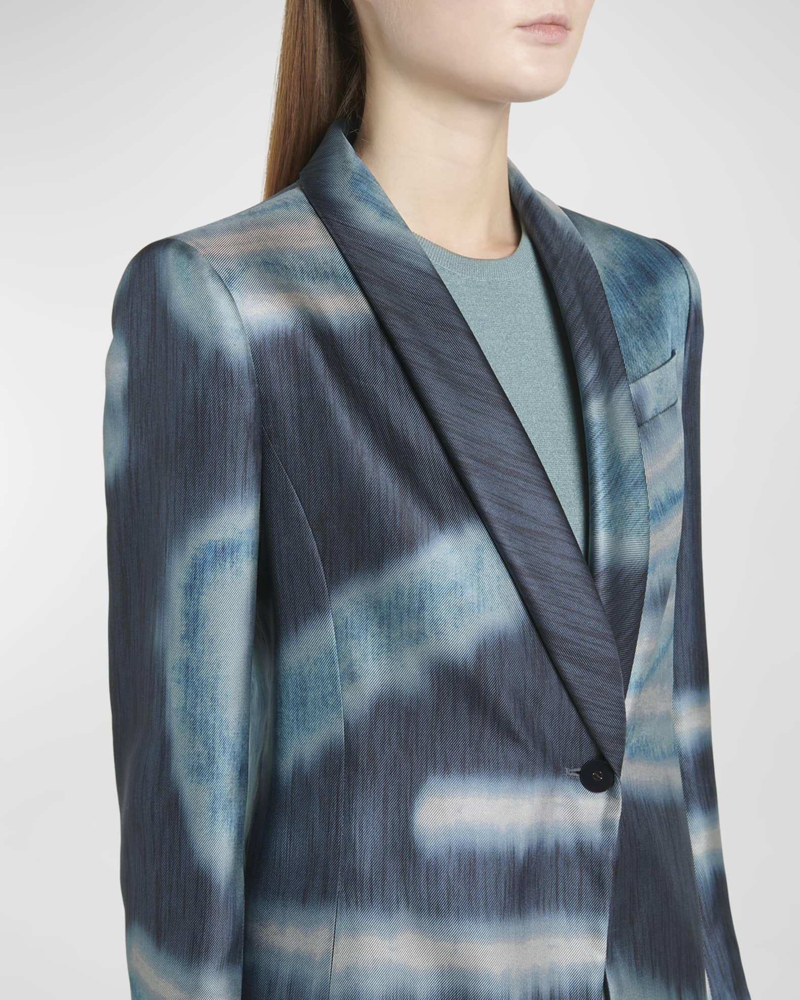 Giorgio Armani Abstract Print Silk Blazer Jacket | Neiman Marcus