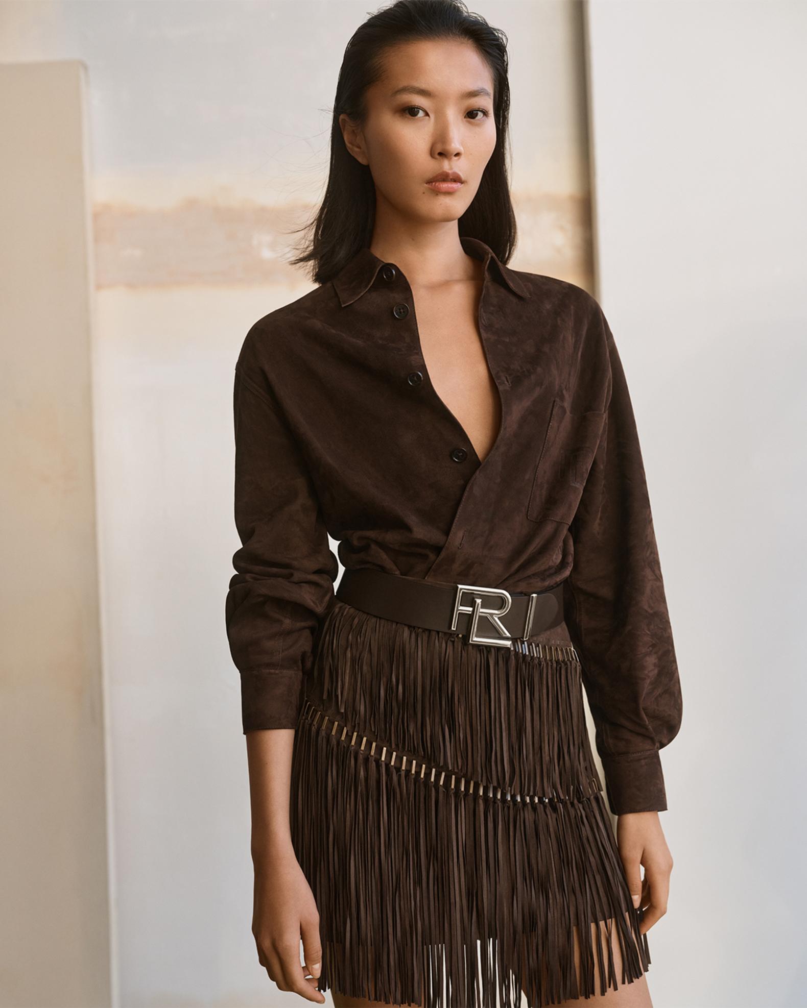 Ralph Lauren Collection Tyler Suede Button-Front Shirt | Neiman Marcus