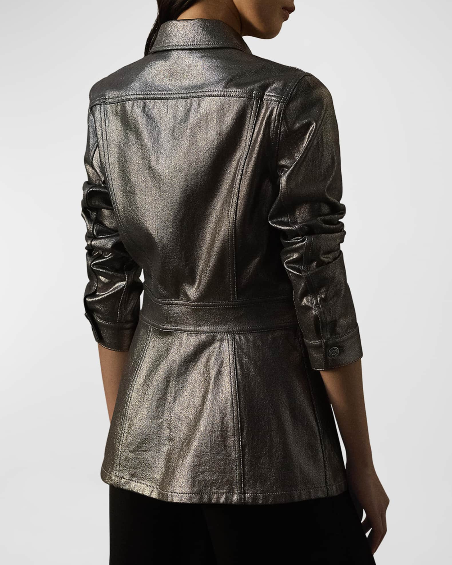 Ralph Lauren Collection Metallic Denim Safari Jacket | Neiman Marcus