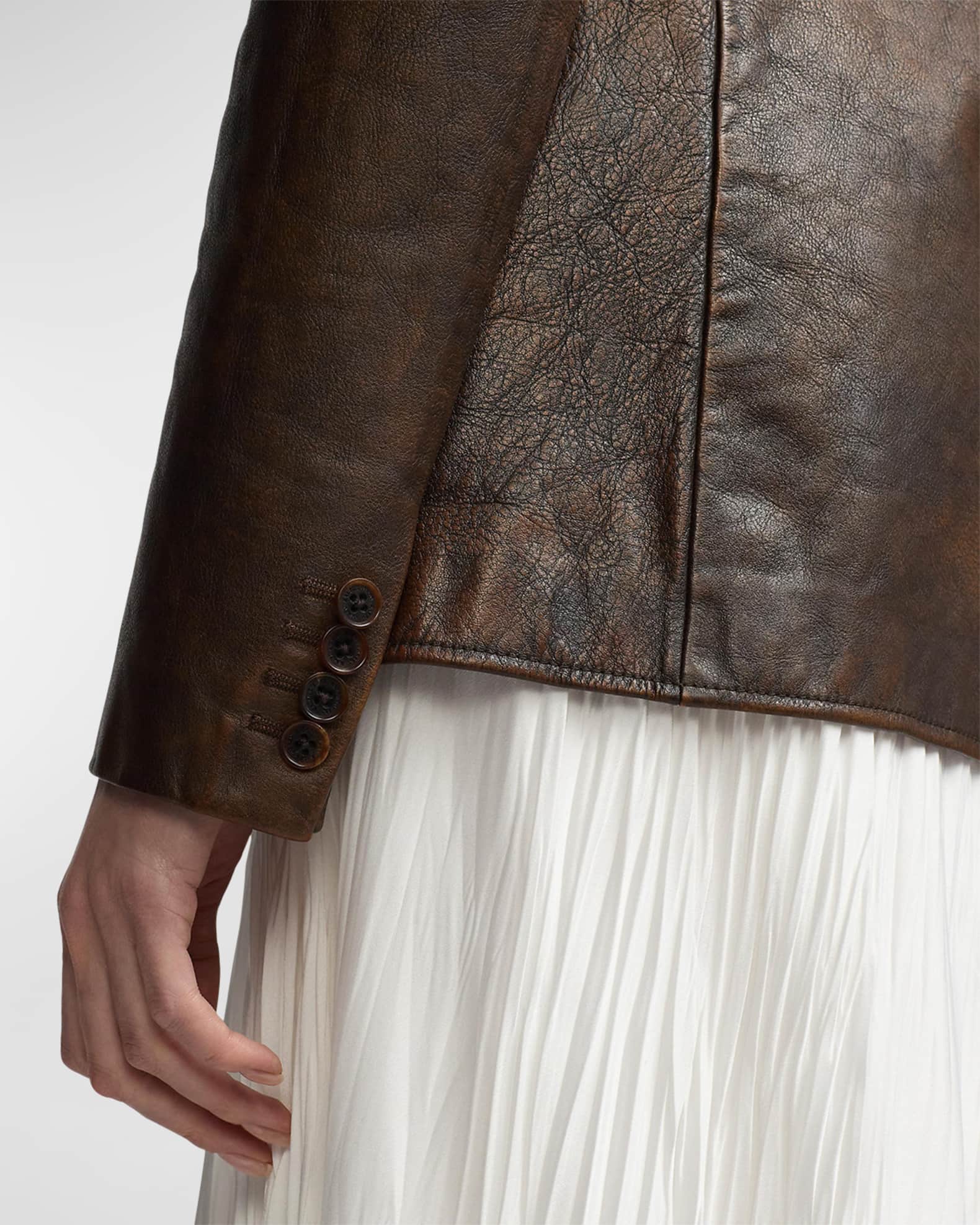 Ralph Lauren Collection Tomasso Distressed Leather Jacket | Neiman Marcus
