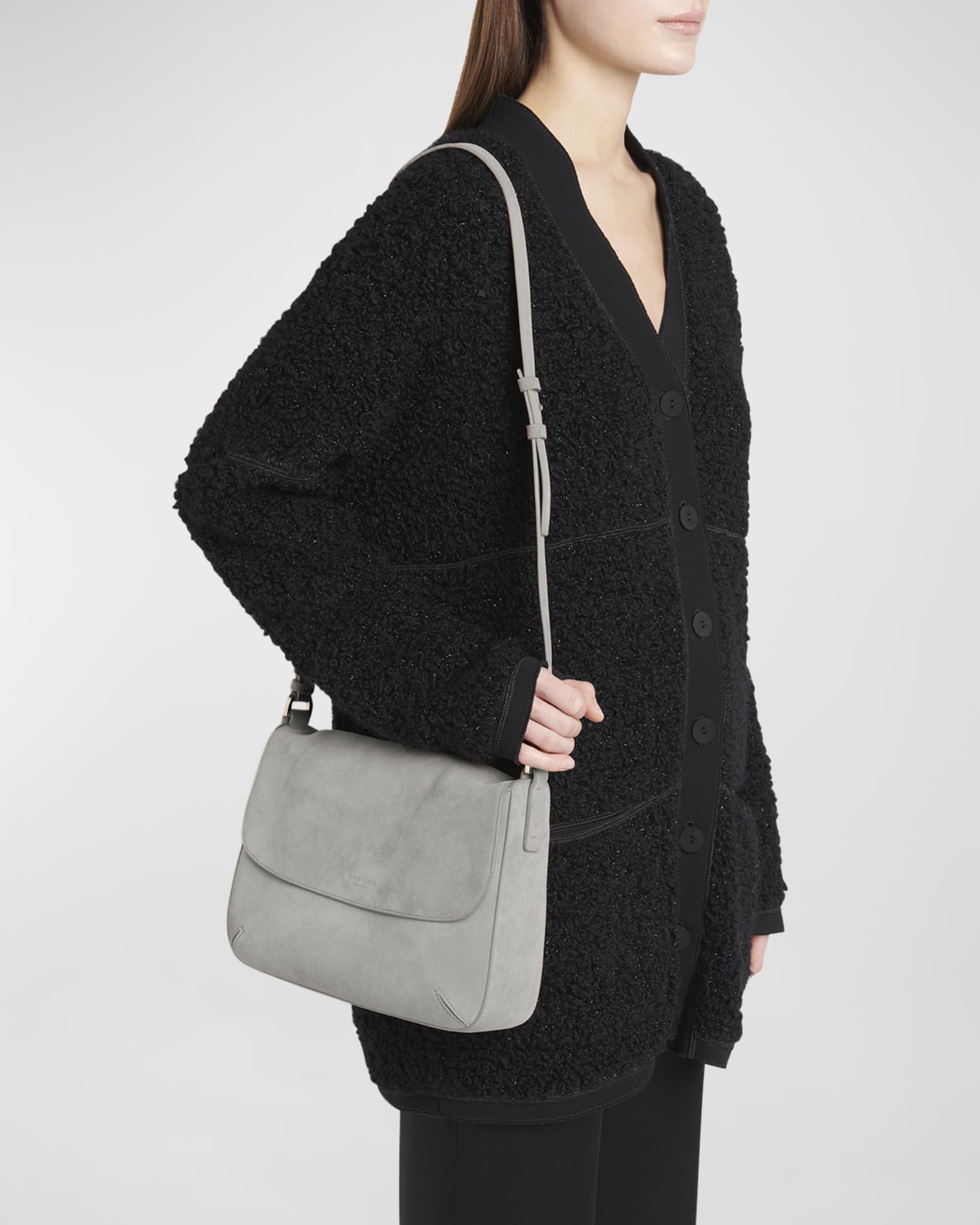 Giorgio Armani La Prima Flap Suede Shoulder Bag | Neiman Marcus