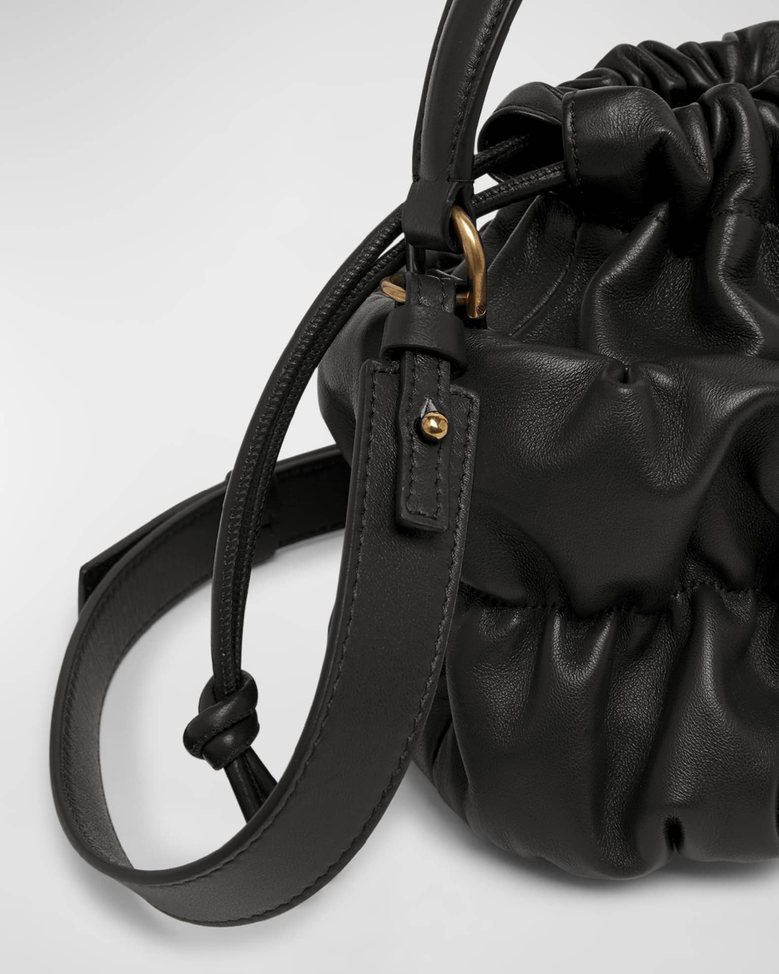 Giorgio Armani Cloud Ruched Leather Bucket Bag | Neiman Marcus