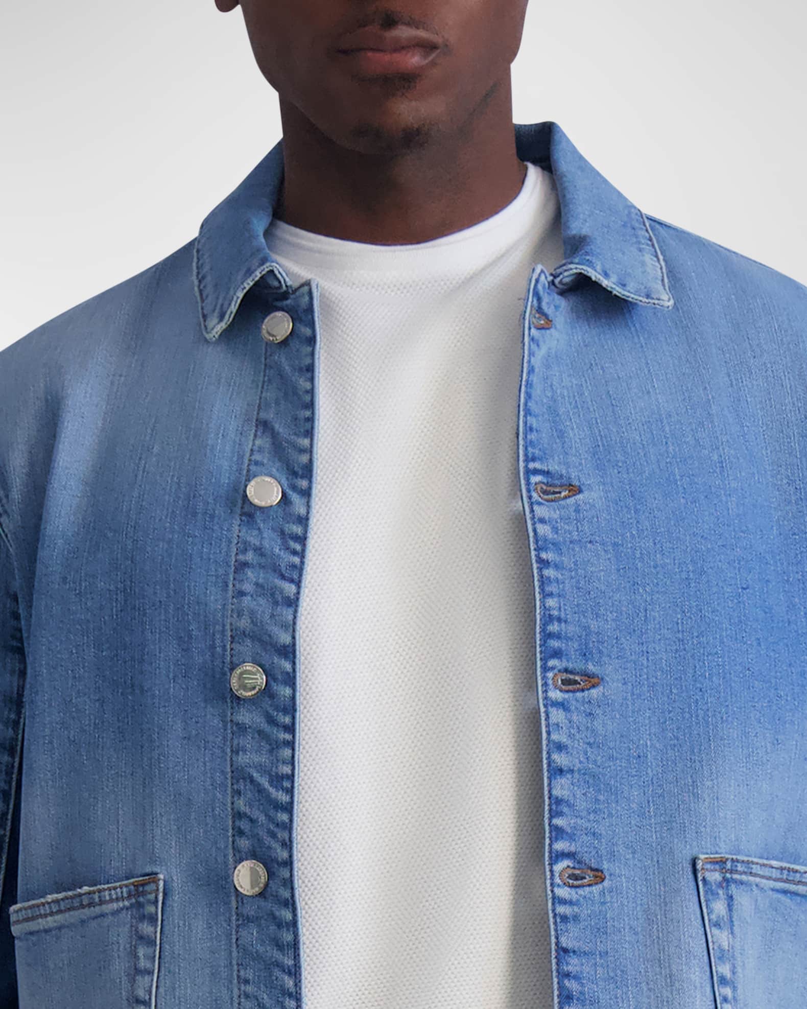 Karl Lagerfeld Paris White Label Men's Colorblock Denim Shirt Jacket ...