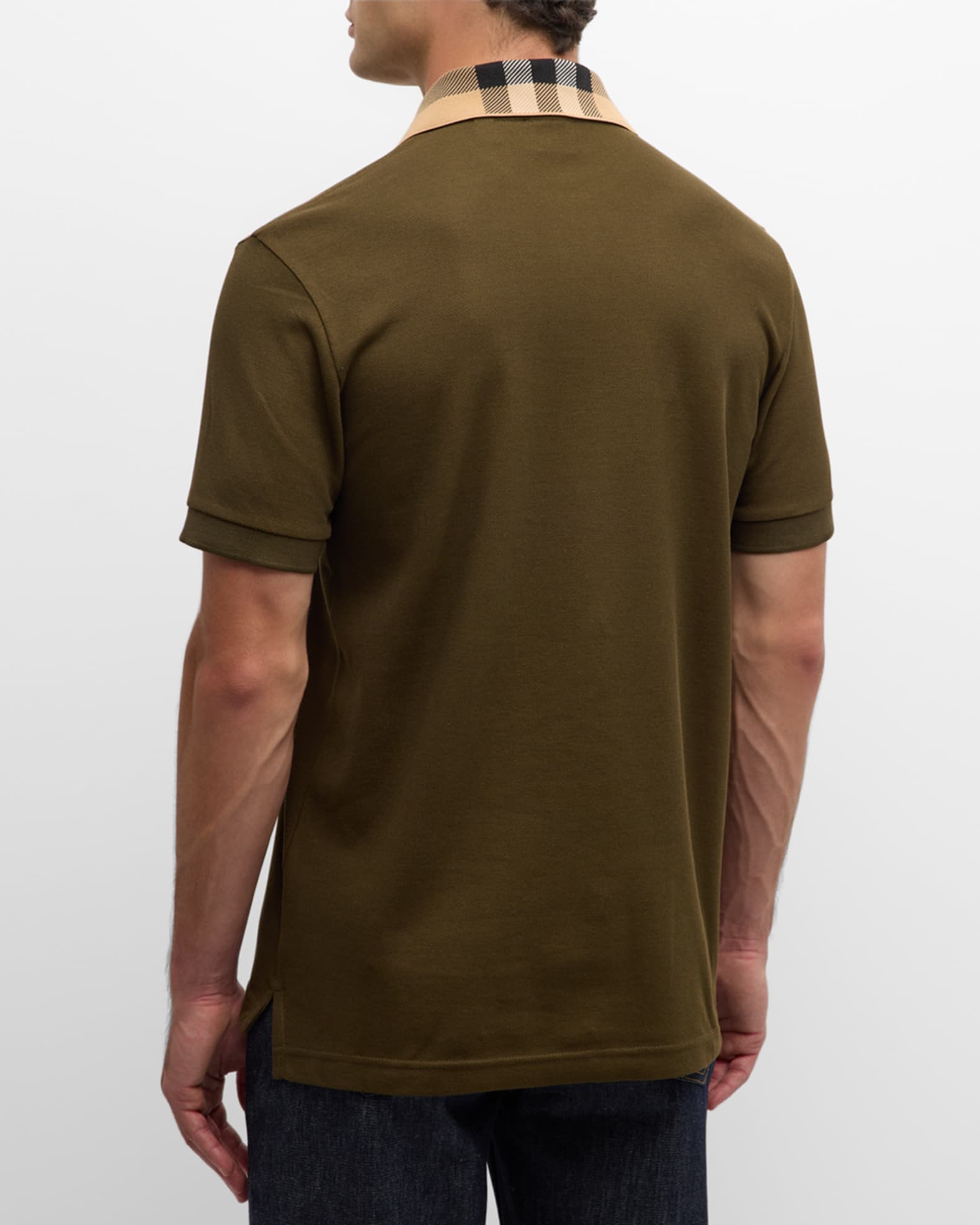 Burberry Men's Cody Check-Collar Polo Shirt | Neiman Marcus