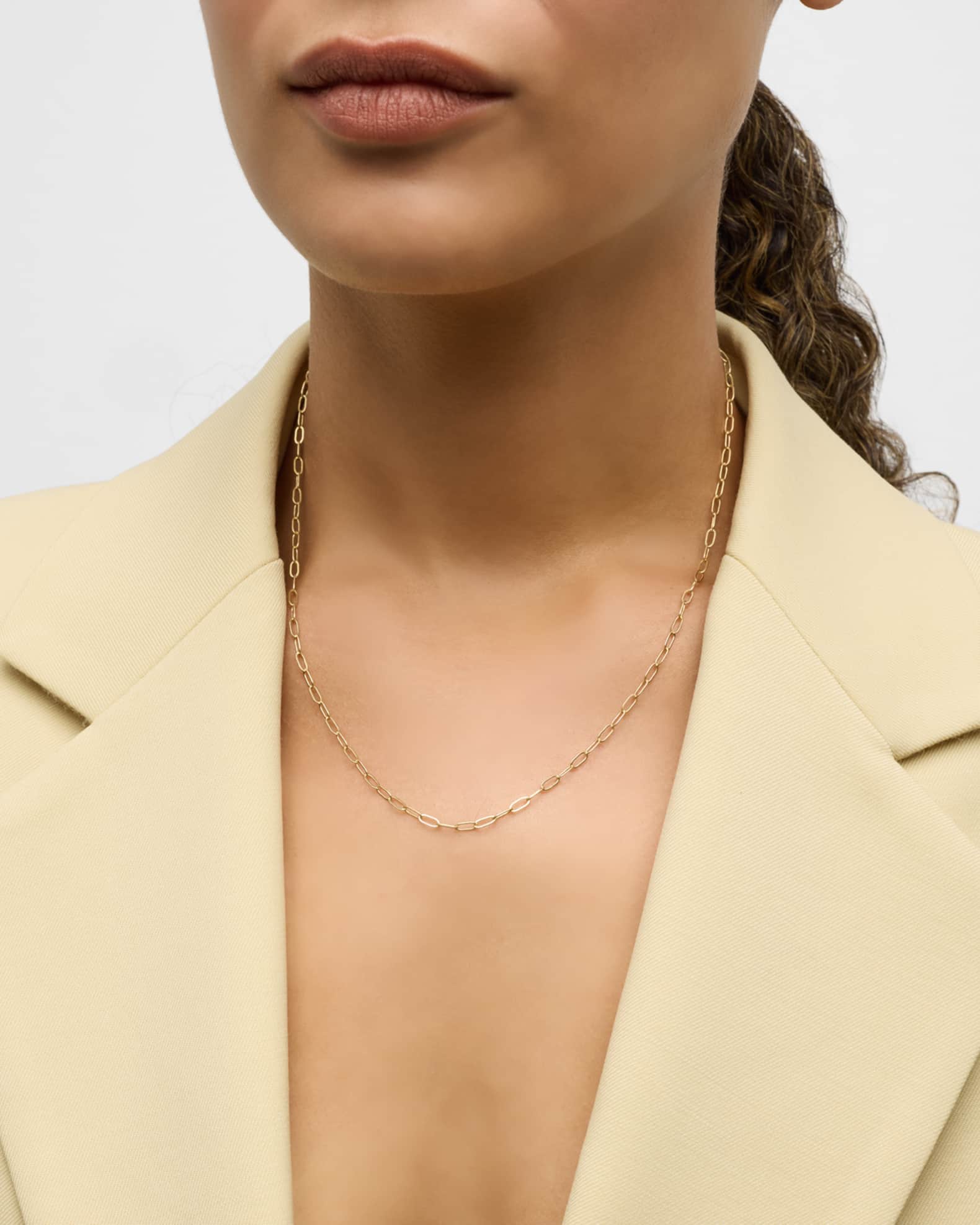 Sorellina 18K Yellow Gold 2.4mm Elongated Cable Chain, 18"L | Neiman Marcus