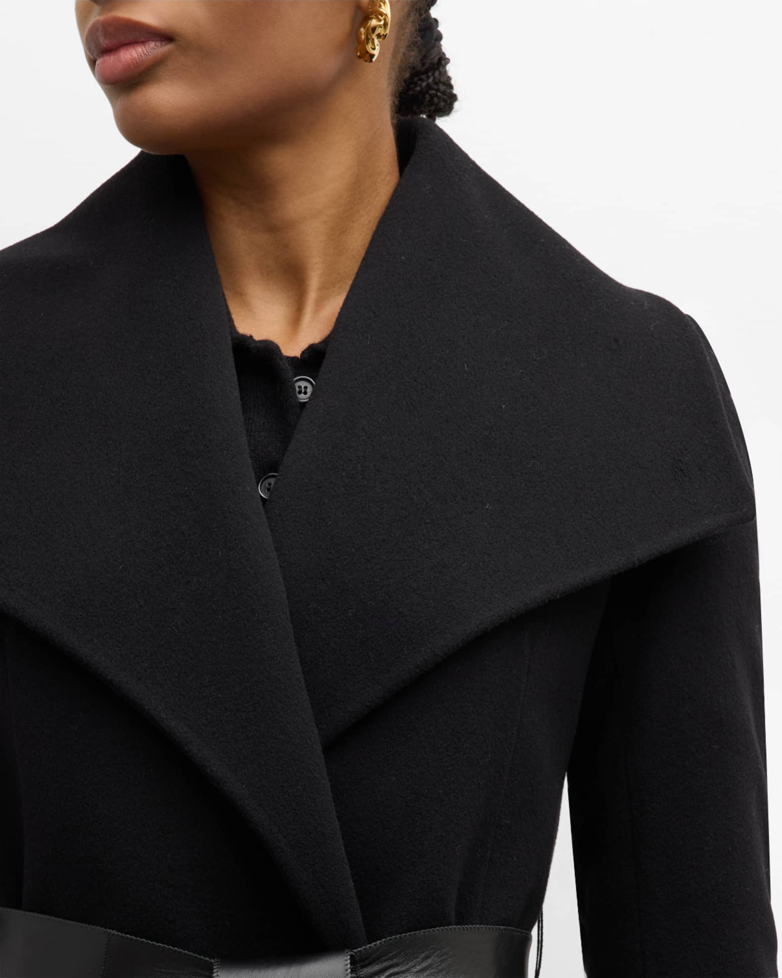 Fleurette Wynn Belted Wrap Wool Coat | Neiman Marcus