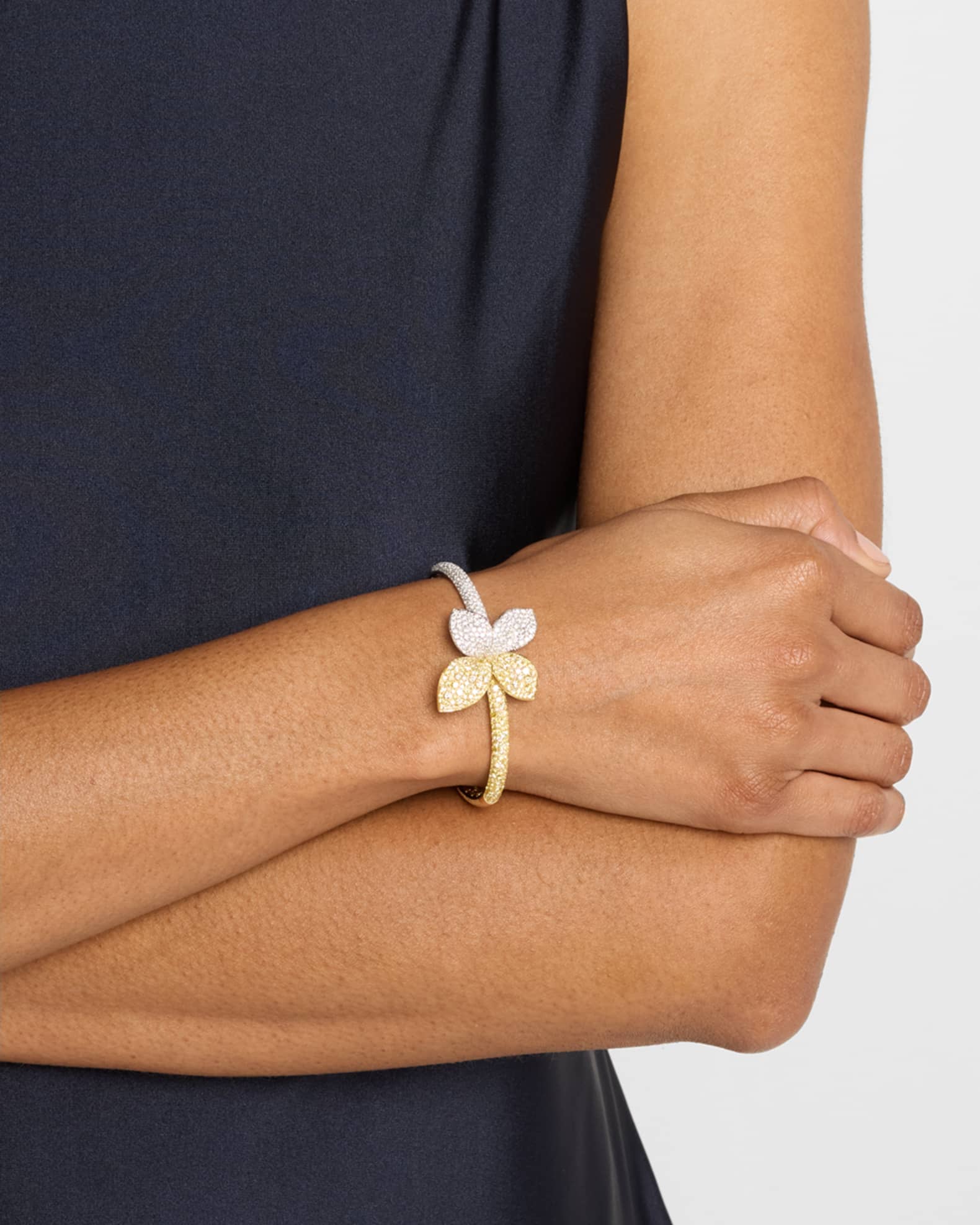 Pasquale Bruni Giardini Segreti 18K Gold Bracelet with Yellow and White ...