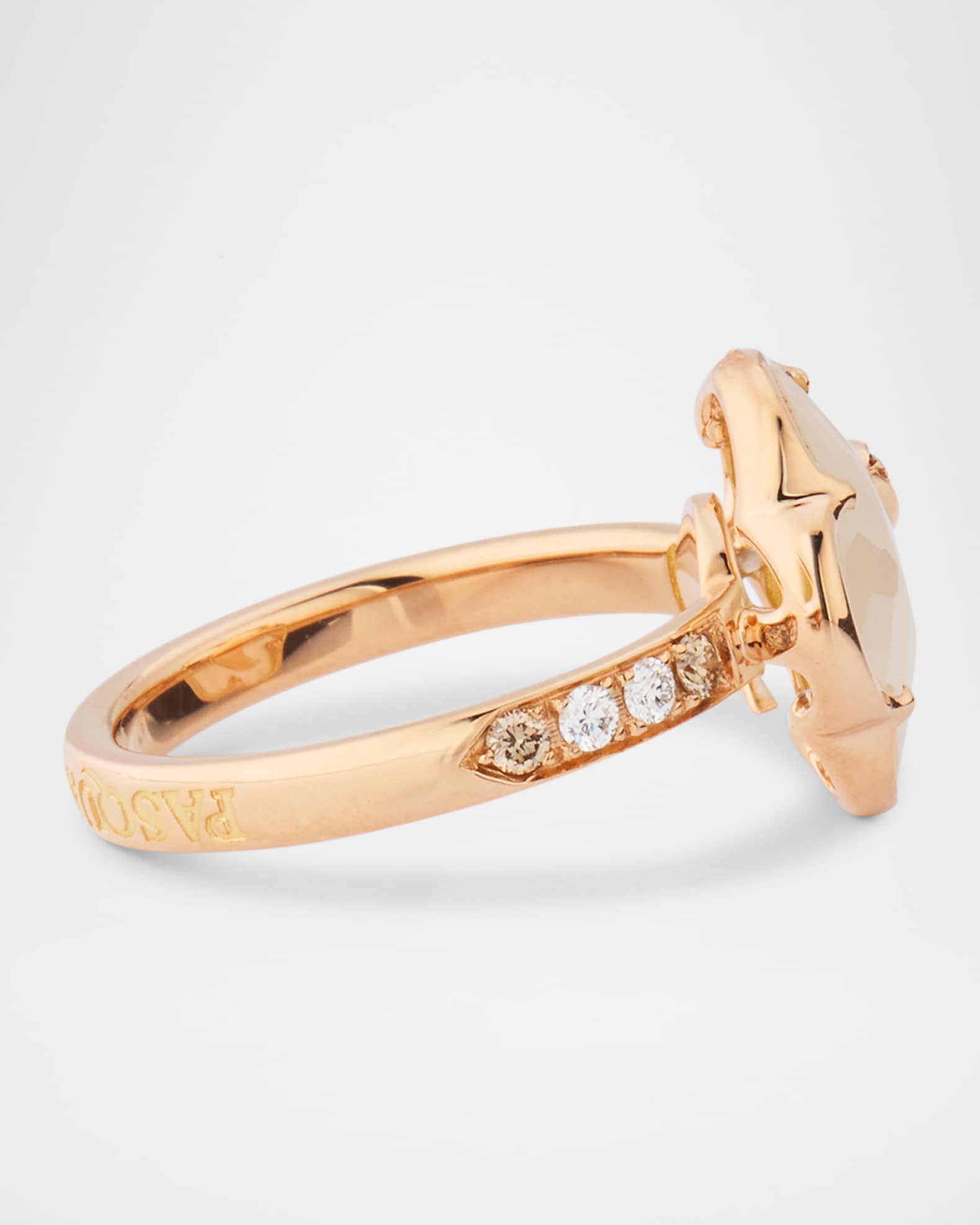 Pasquale Bruni Ton Joli 18K Rose Gold Diamond Ring with Moonstone and ...