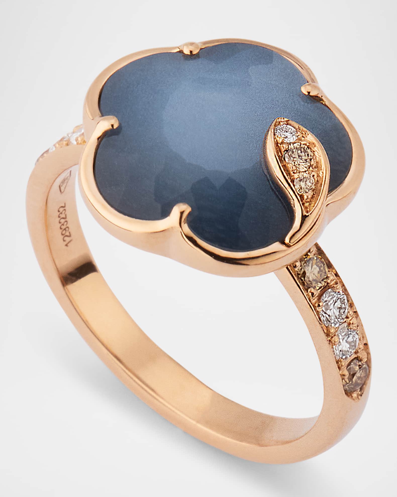 Pasquale Bruni Ton Joli 18K Rose Gold Diamond and Moonstone-Onyx Statement Ring | Neiman Marcus