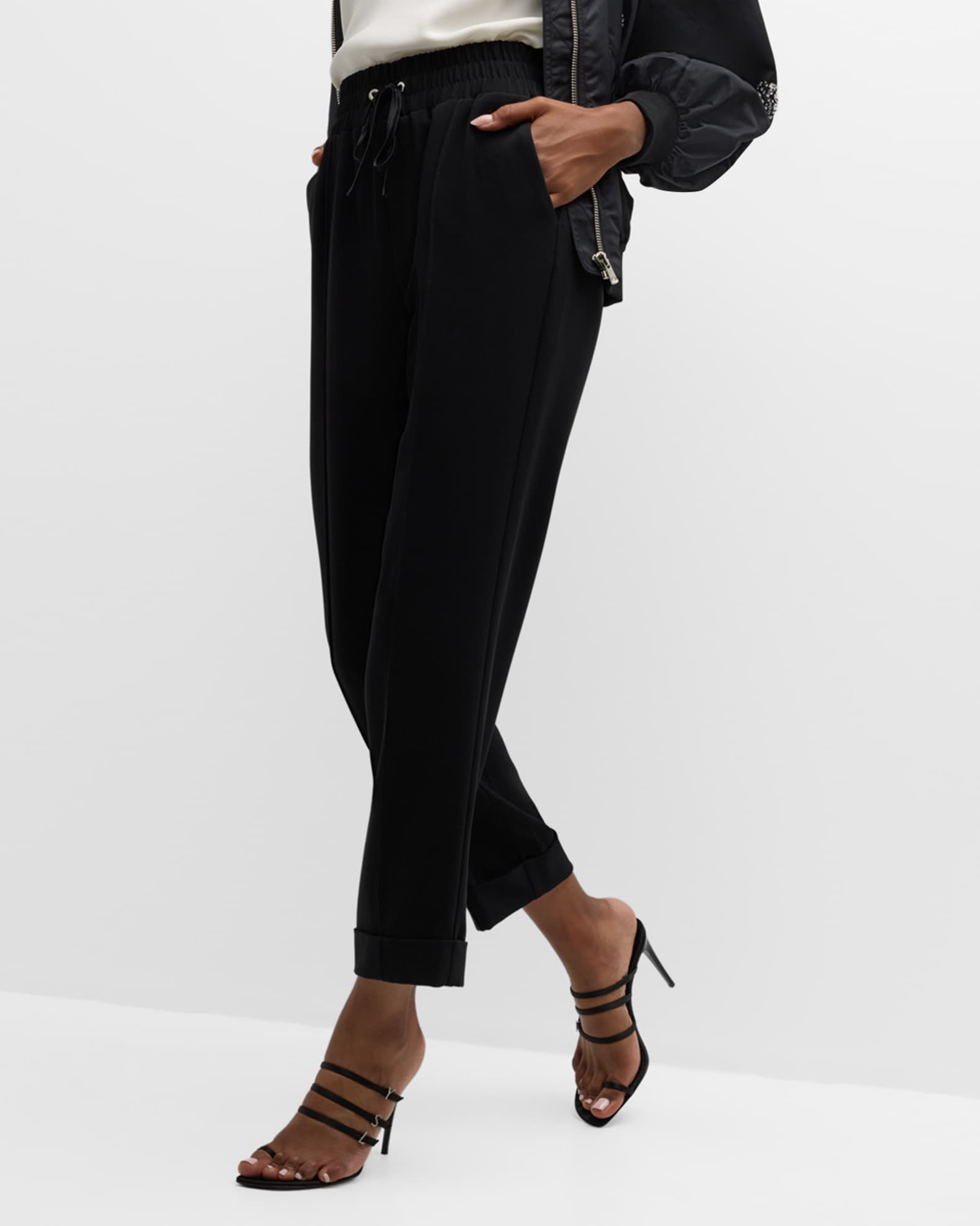 Cinq a Sept Everly Cropped Drawstring Pants | Neiman Marcus