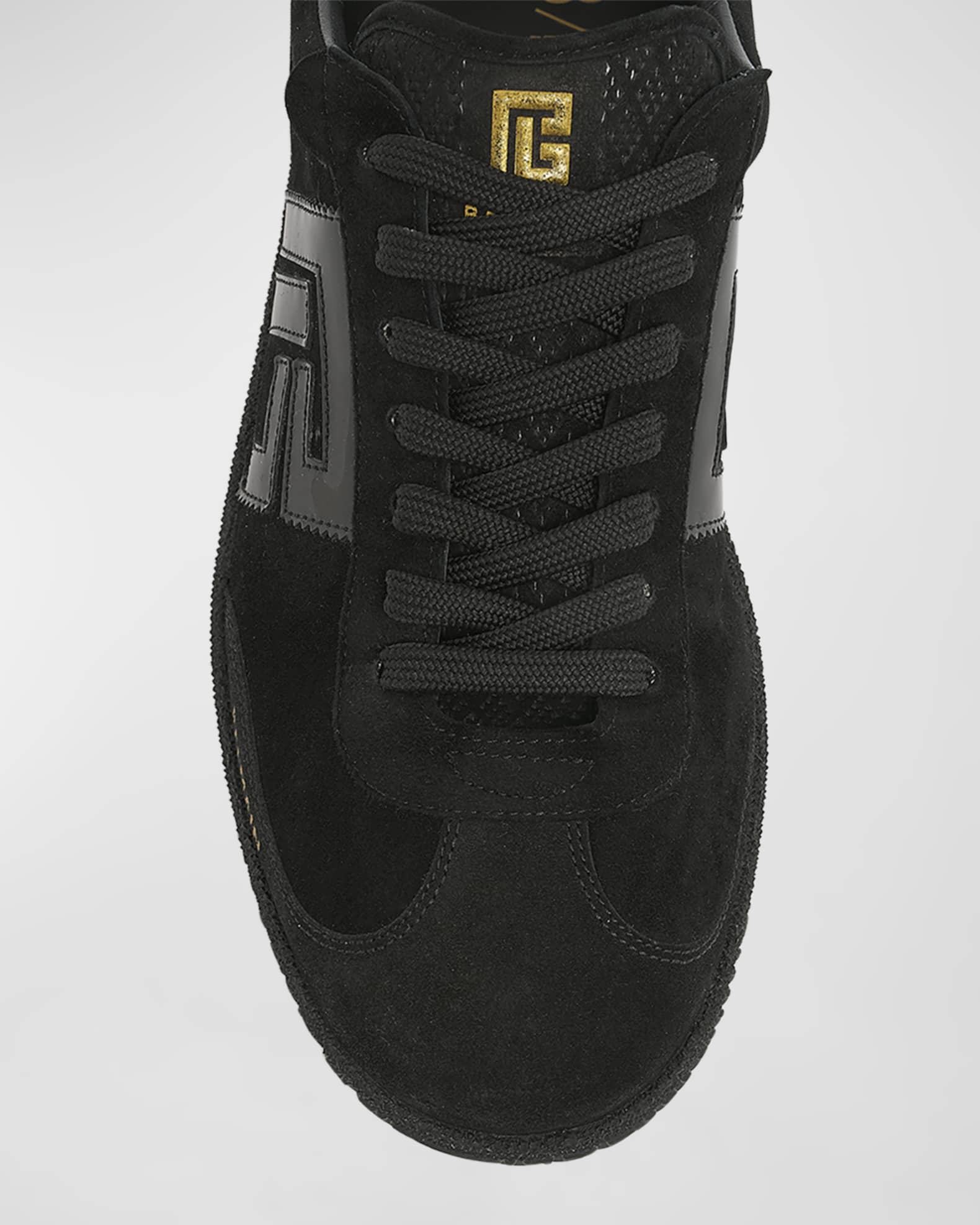 Balmain Men's Swan Mixed Leather Sneakers | Neiman Marcus