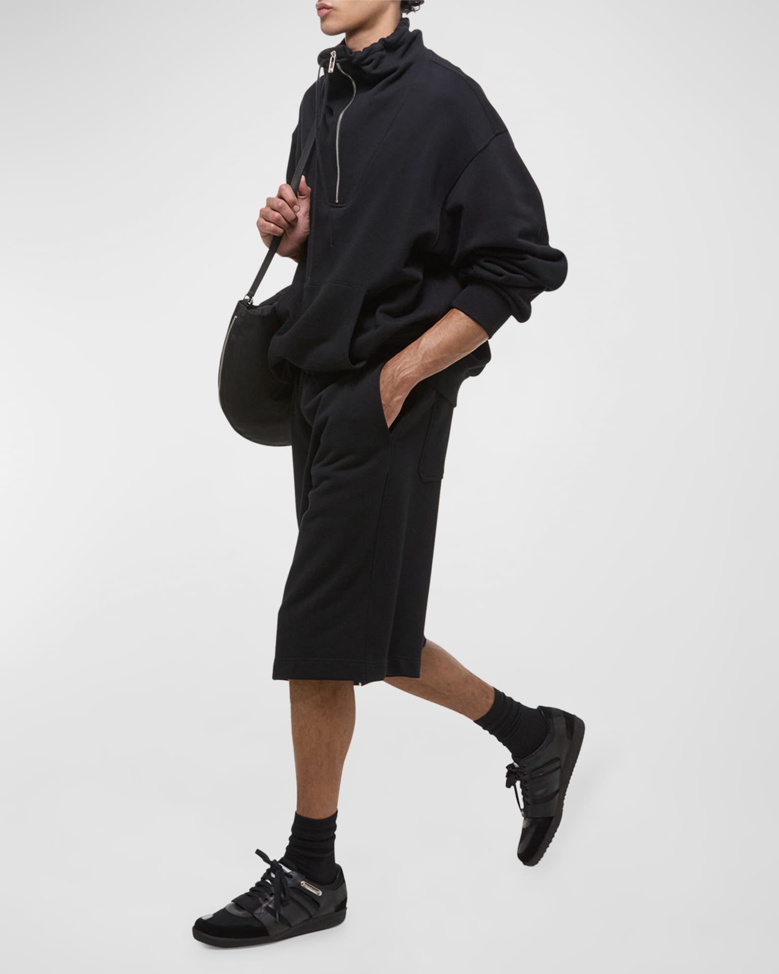 Helmut Lang Men's Wide-Leg Gusset Shorts | Neiman Marcus