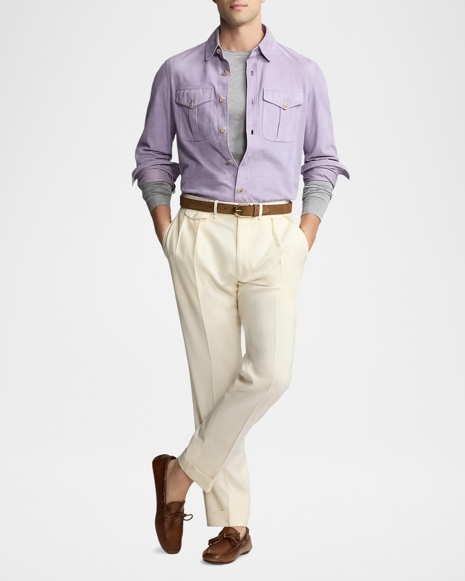Ralph Lauren Purple Label Men's Harold Hand-Burnished Leather Drivers ...