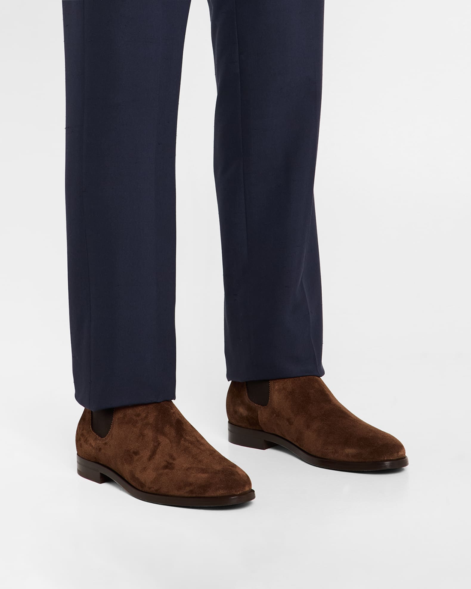 Ralph Lauren Purple Label Men's Grantly Suede Mid-Cut Chelsea Boots ...