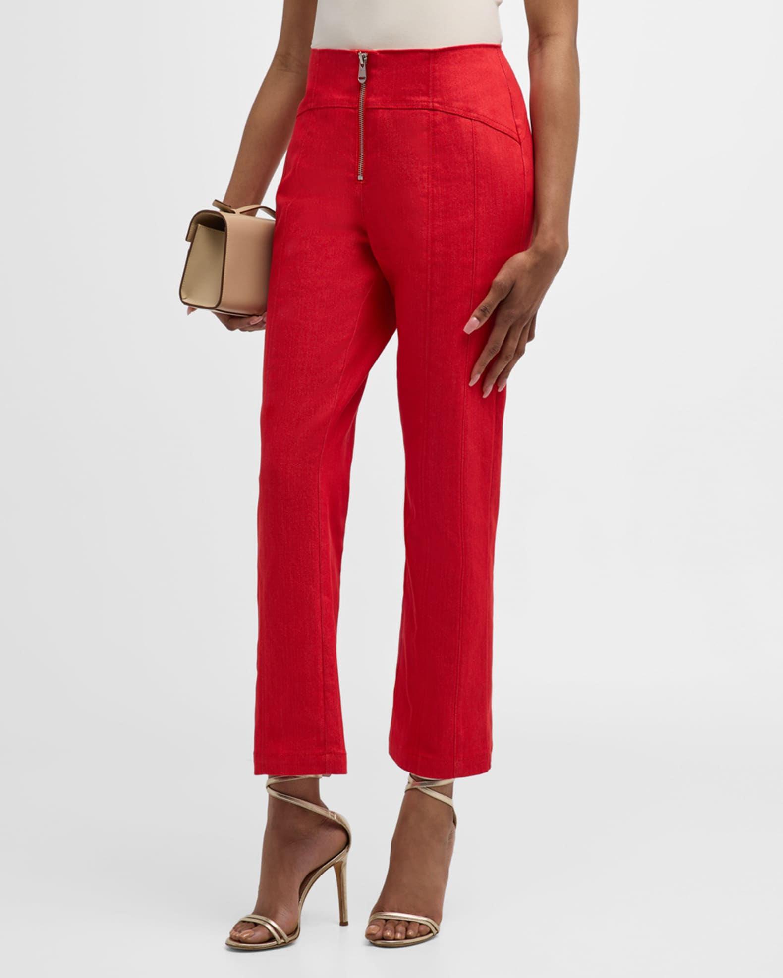 Cinq a Sept Loren Mid-Rise Flare Pants | Neiman Marcus