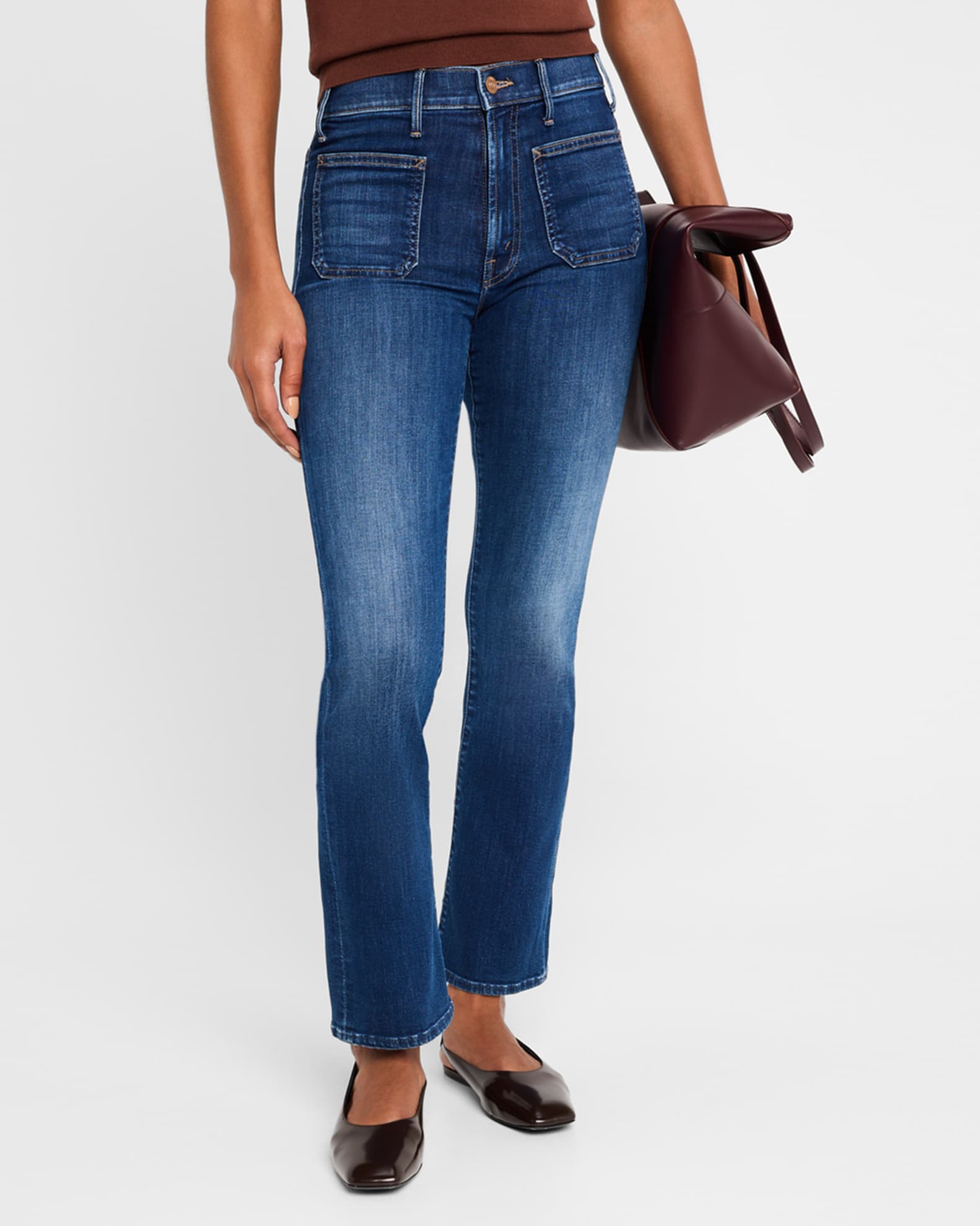 MOTHER The Patch Pocket Insider Flood Jeans | Neiman Marcus