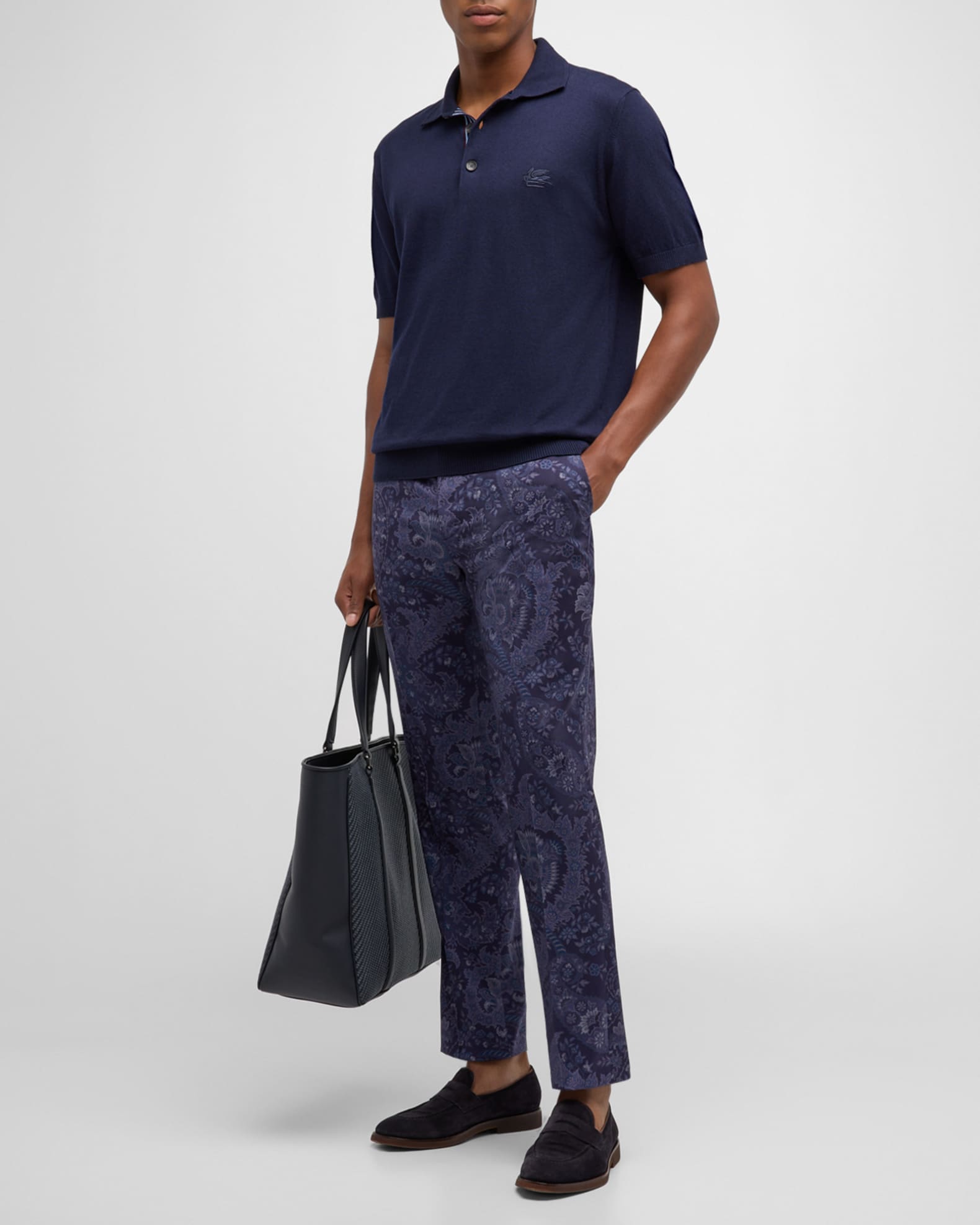 Etro Men's 3-Button Polo Shirt | Neiman Marcus