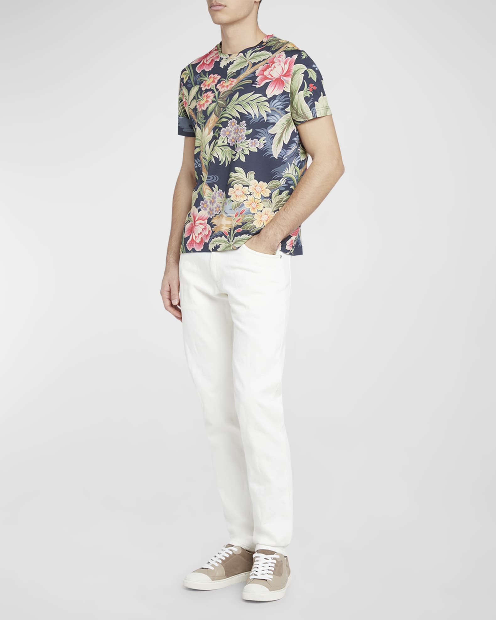 Etro Men's Floral-Print T-Shirt | Neiman Marcus