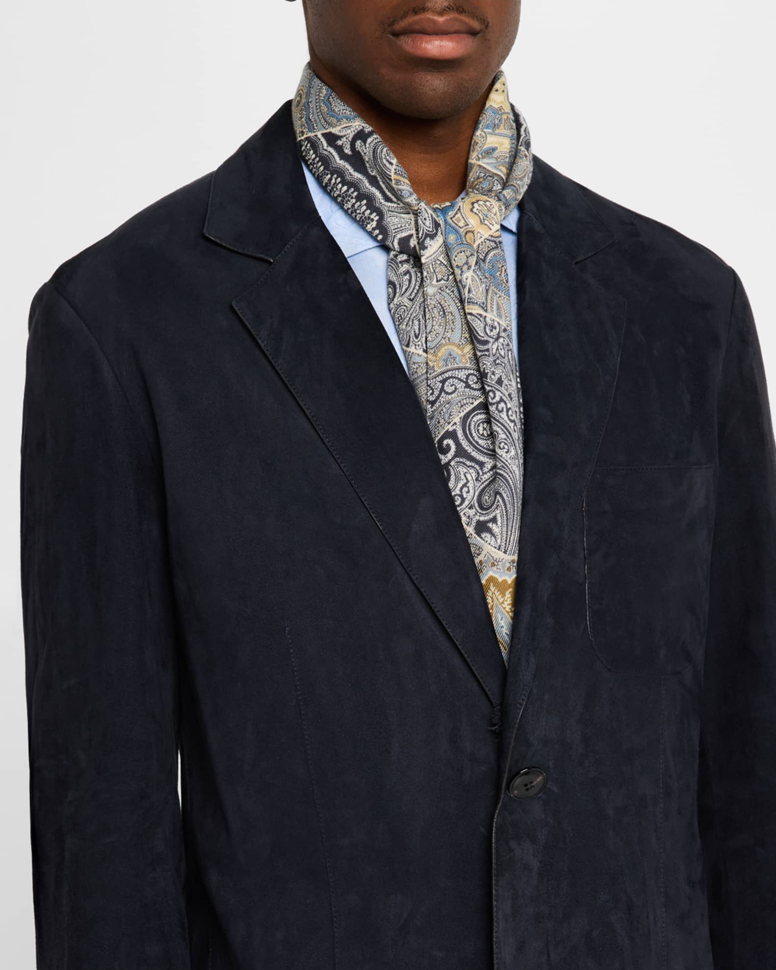 Etro Men's Wool-Silk Paisley Scarf | Neiman Marcus