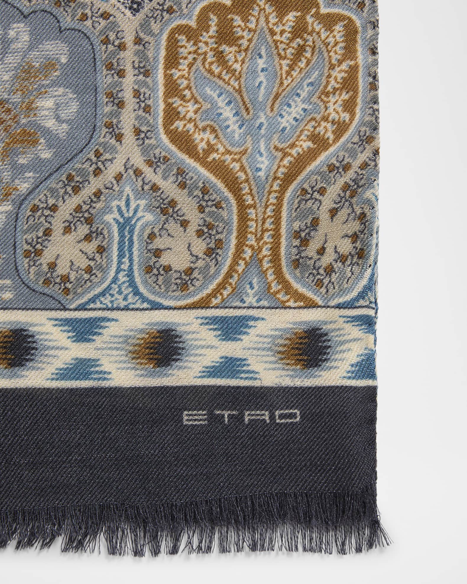 Etro Men's Wool-Silk Paisley Scarf | Neiman Marcus