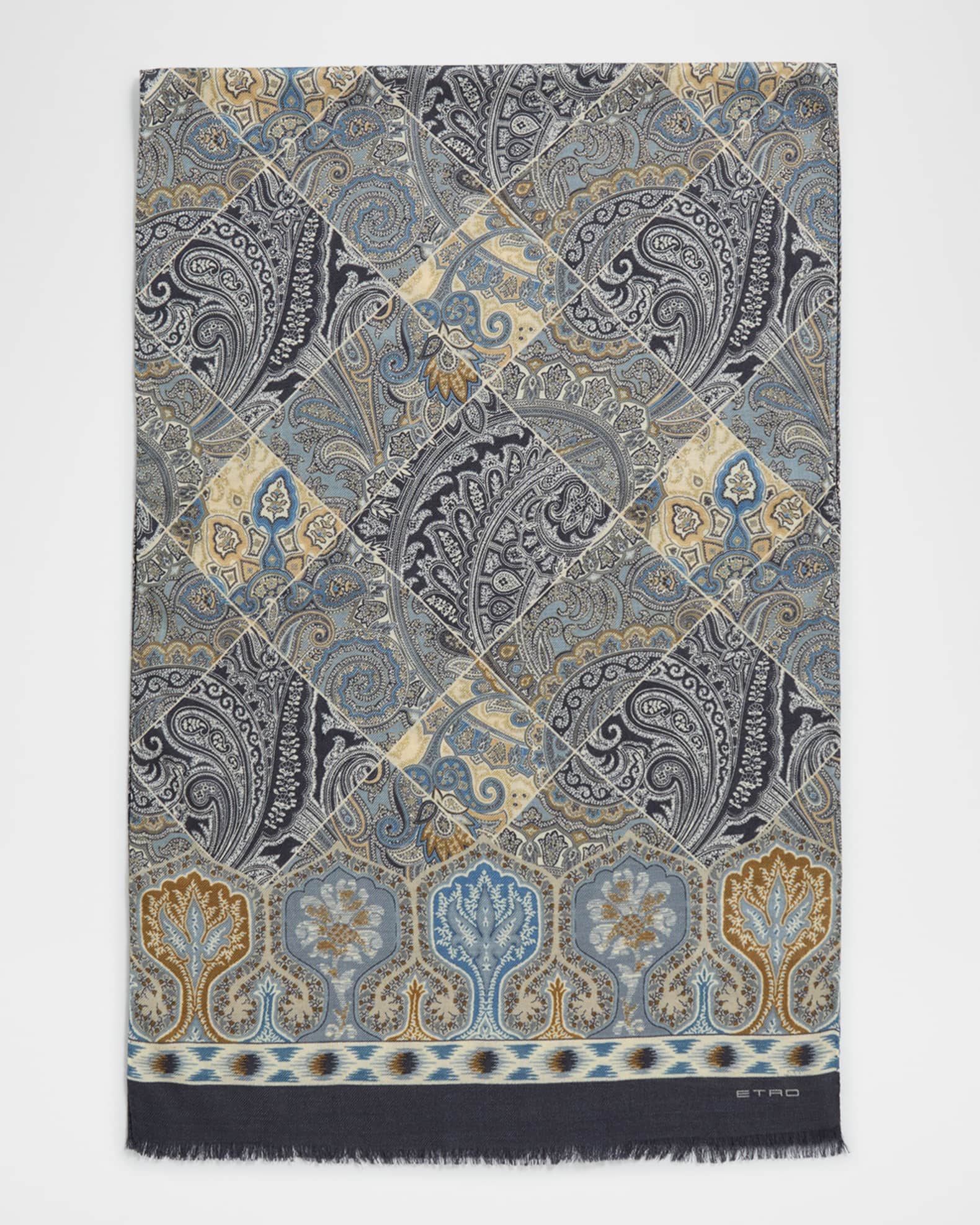 Etro Men's Wool-Silk Paisley Scarf | Neiman Marcus