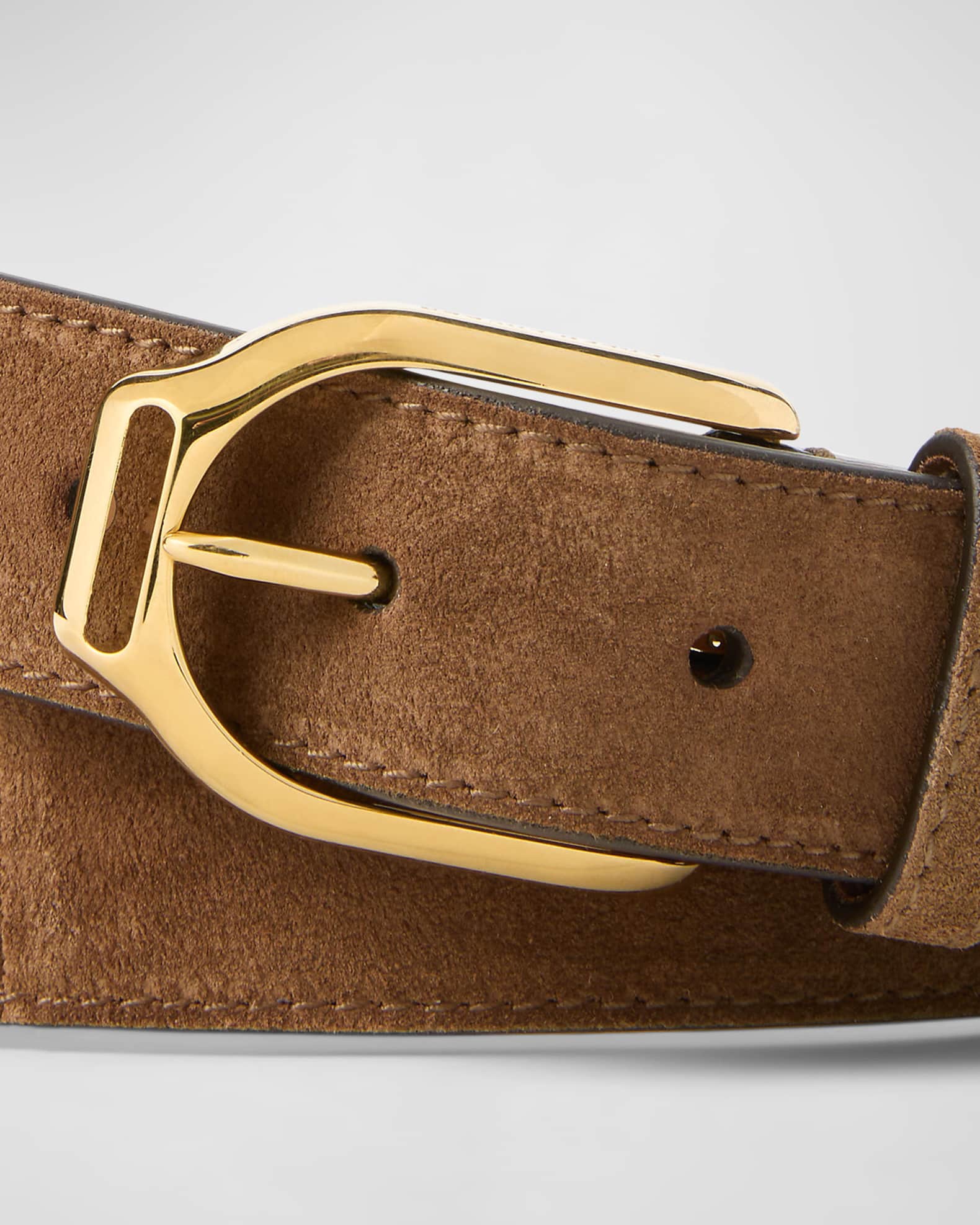 Ralph Lauren Purple Label Men's Welington Stirrup-Buckle Suede Belt ...