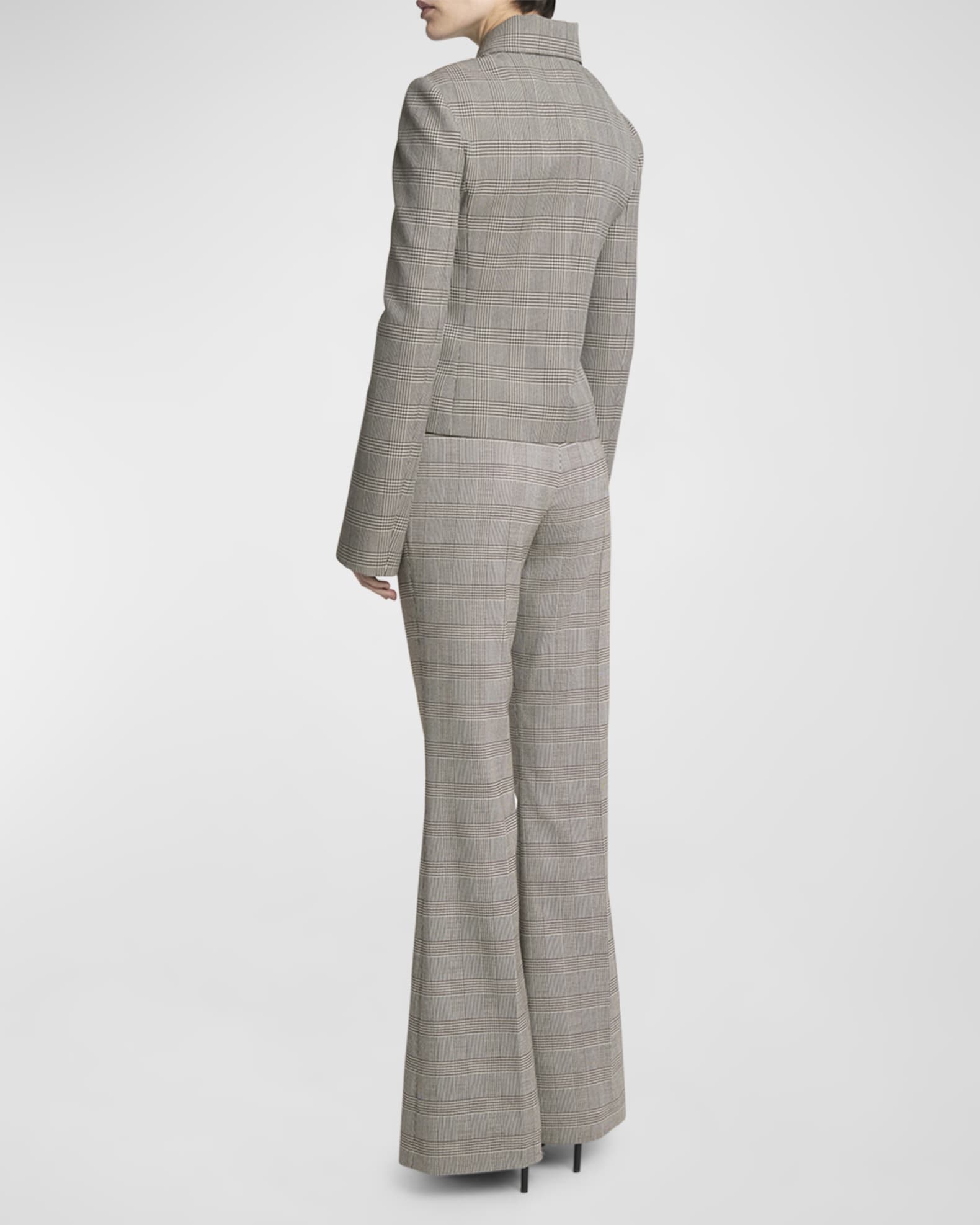 Courreges Prince Of Wales Wool Short Jacket | Neiman Marcus