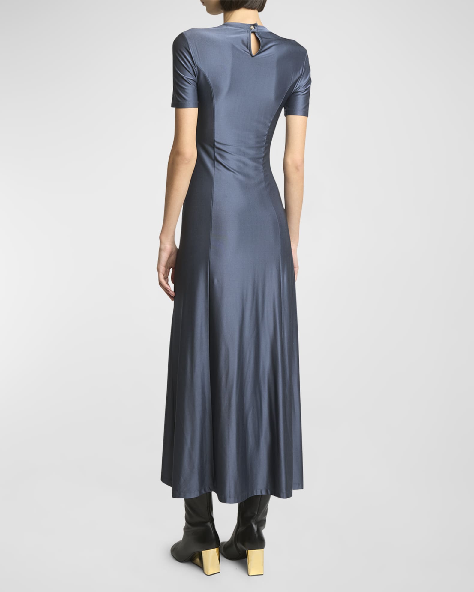 Rabanne Side Snap Button Midi Dress | Neiman Marcus