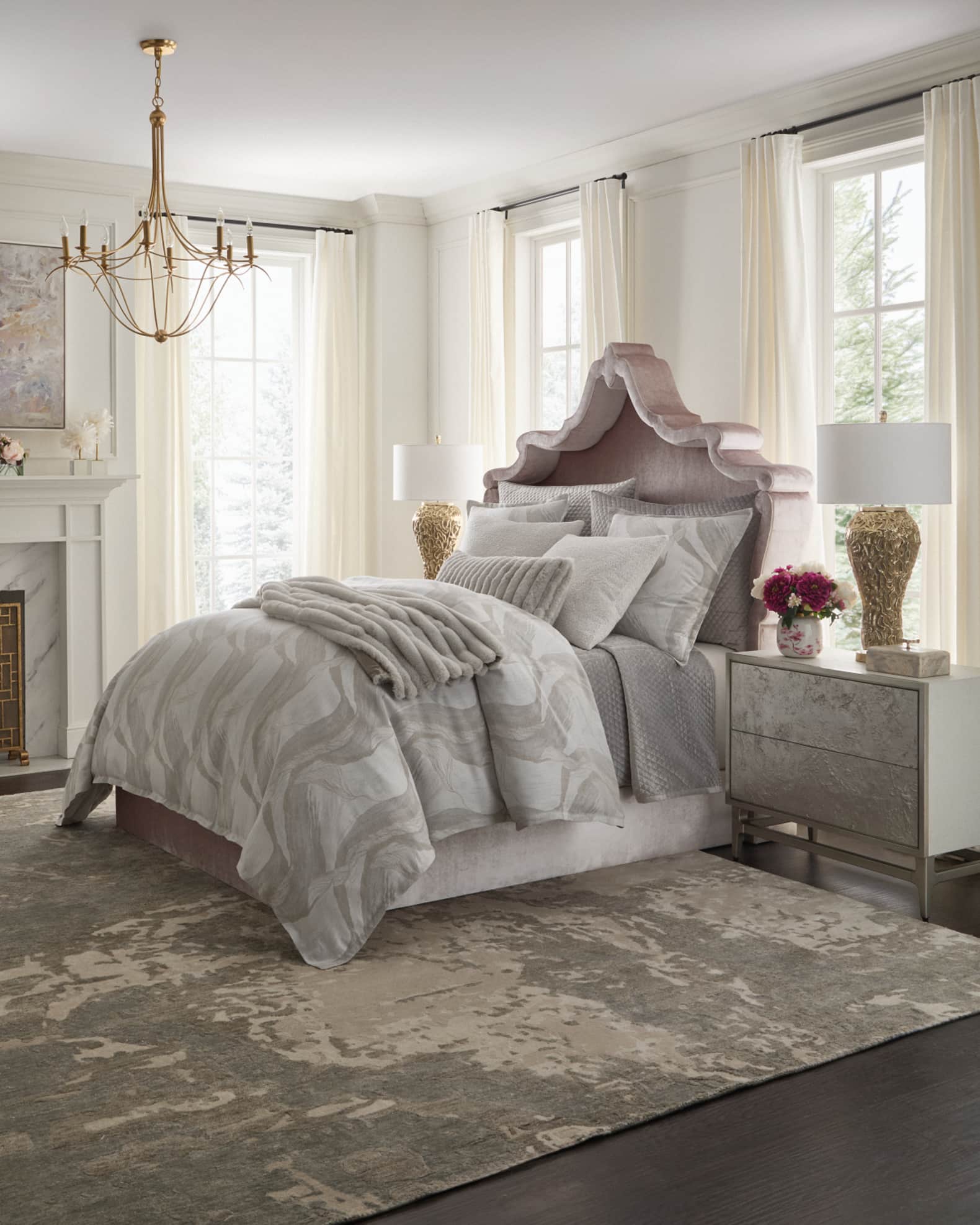 Lili Alessandra Valentina Crystal Coverlet, Queen | Neiman Marcus