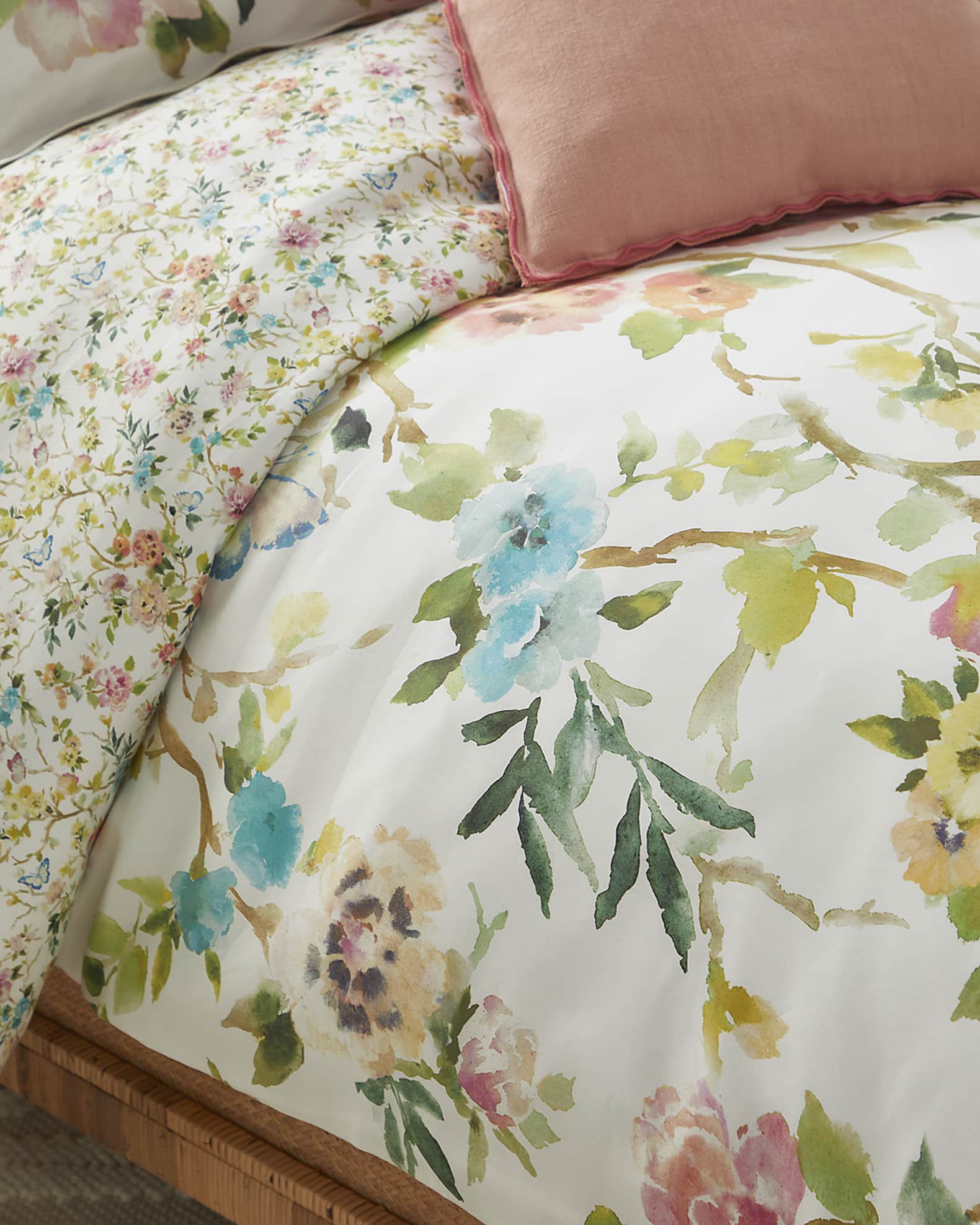 Designers Guild Fiore d'Acqua Reversible Duvet, King | Neiman Marcus