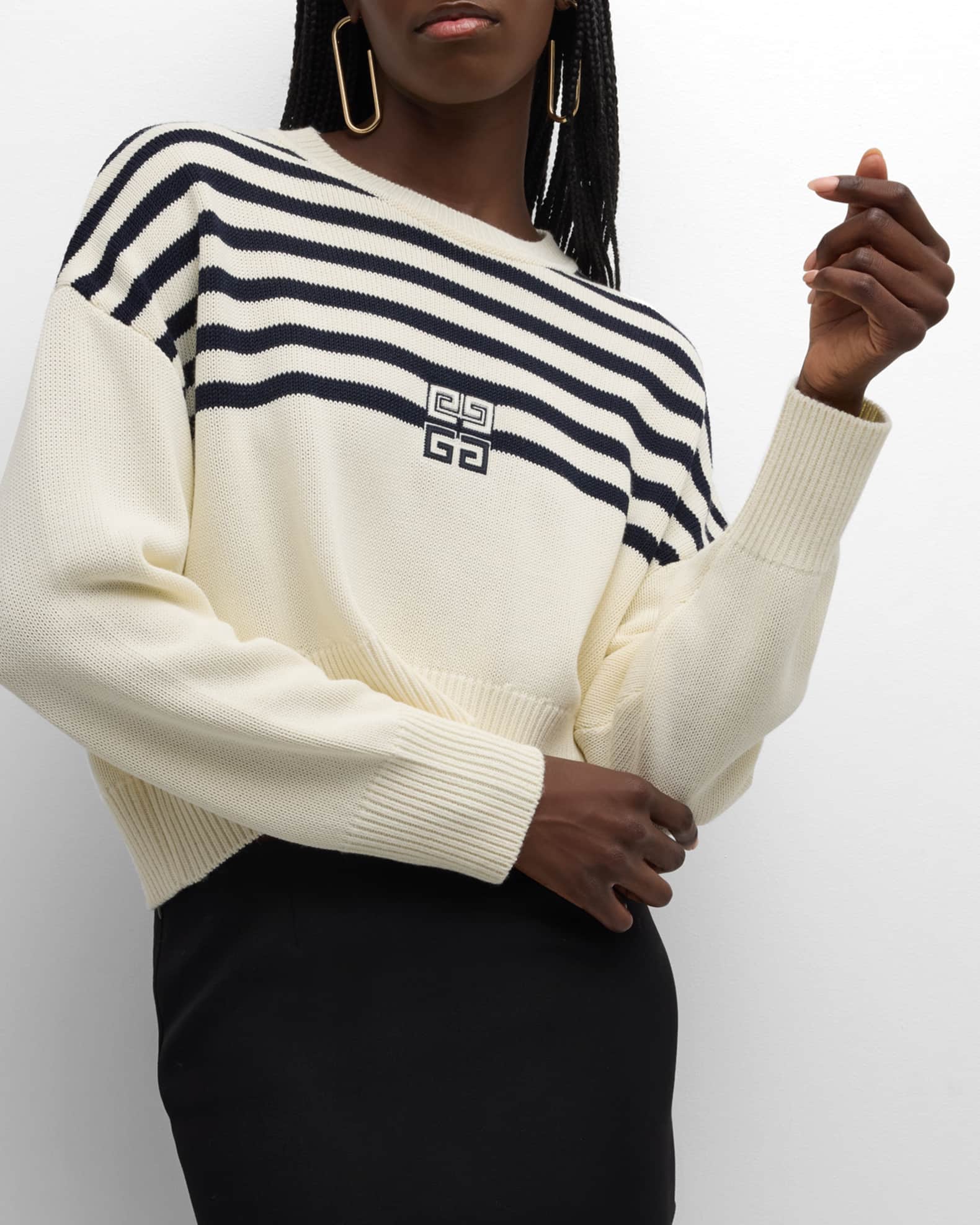 Givenchy 4G Striped Crewneck Sweater | Neiman Marcus