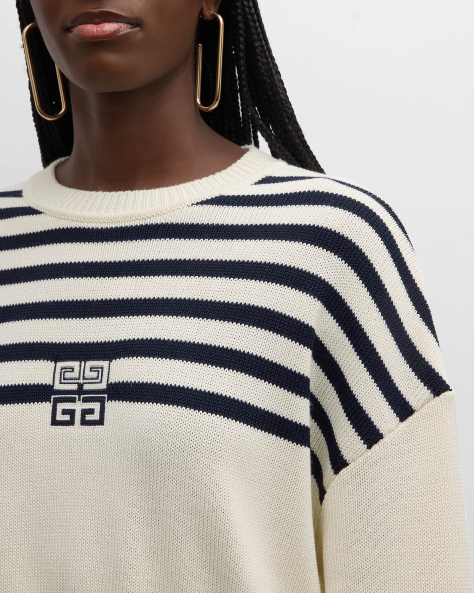 Givenchy 4G Striped Crewneck Sweater | Neiman Marcus