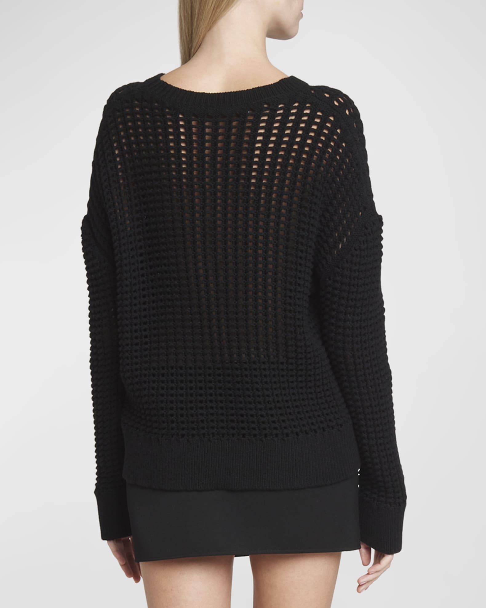 Givenchy 4G Open Knit Crewneck Sweater | Neiman Marcus