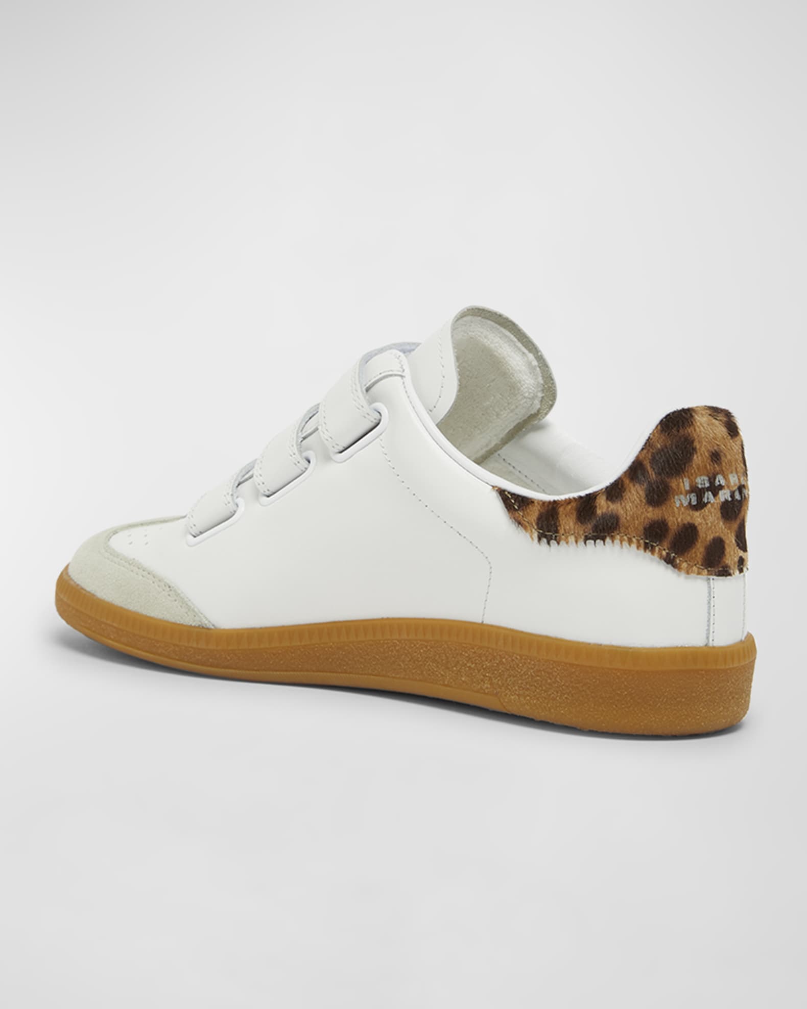 Isabel Marant Beth Leopard Mixed Leather Sneakers | Neiman Marcus