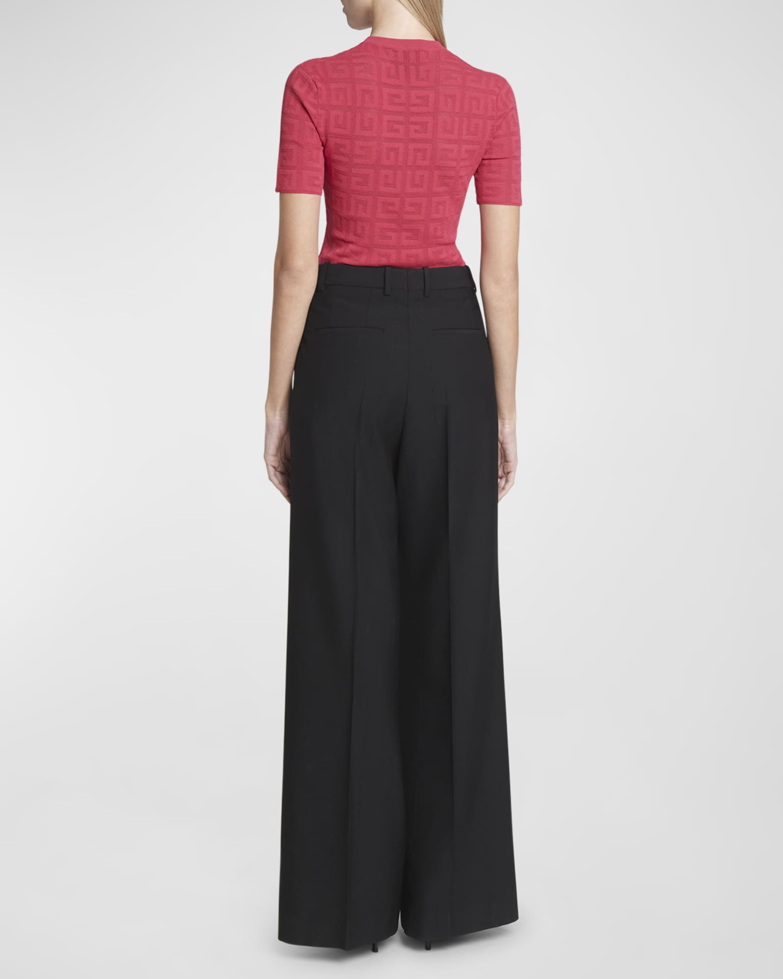 Givenchy Metallic Pinstriped Double-Pleated Straight-Leg Tailored Pants ...