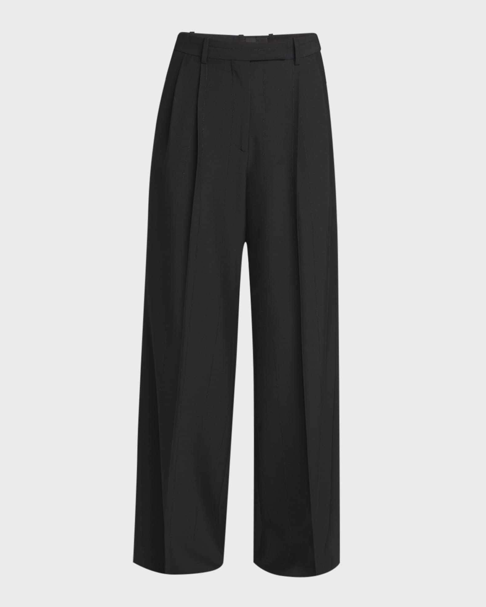 Givenchy Metallic Pinstriped Double-Pleated Straight-Leg Tailored Pants ...