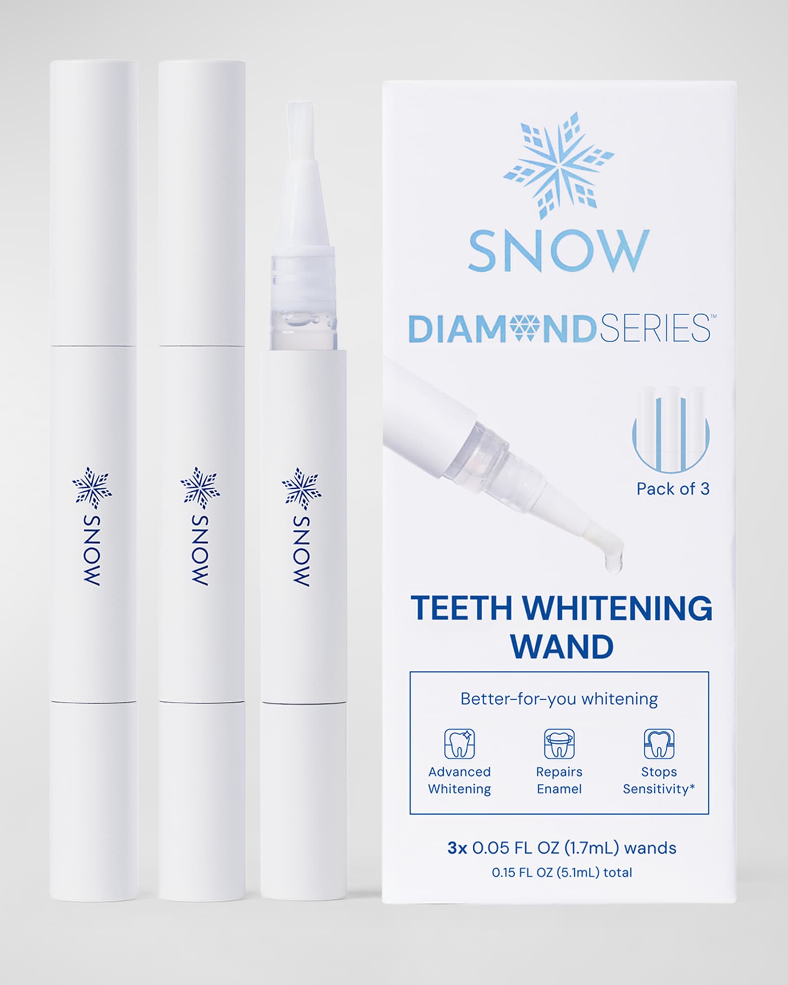 SNOW Oral Cosmetics DiamondSeries Teeth Whitening Serum, 3 Pack ...