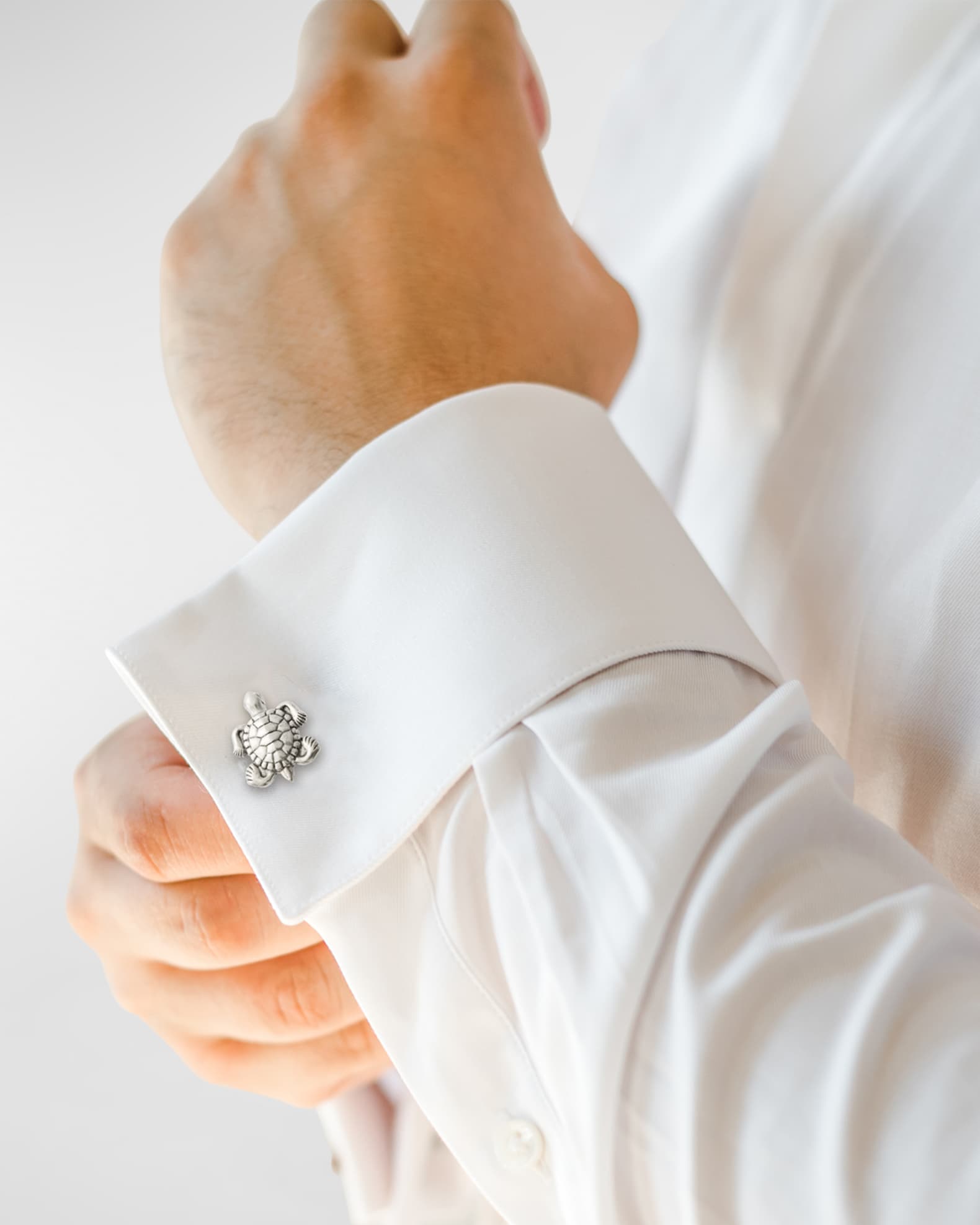 Link Up Men's Antiqued Turtle Cufflinks | Neiman Marcus