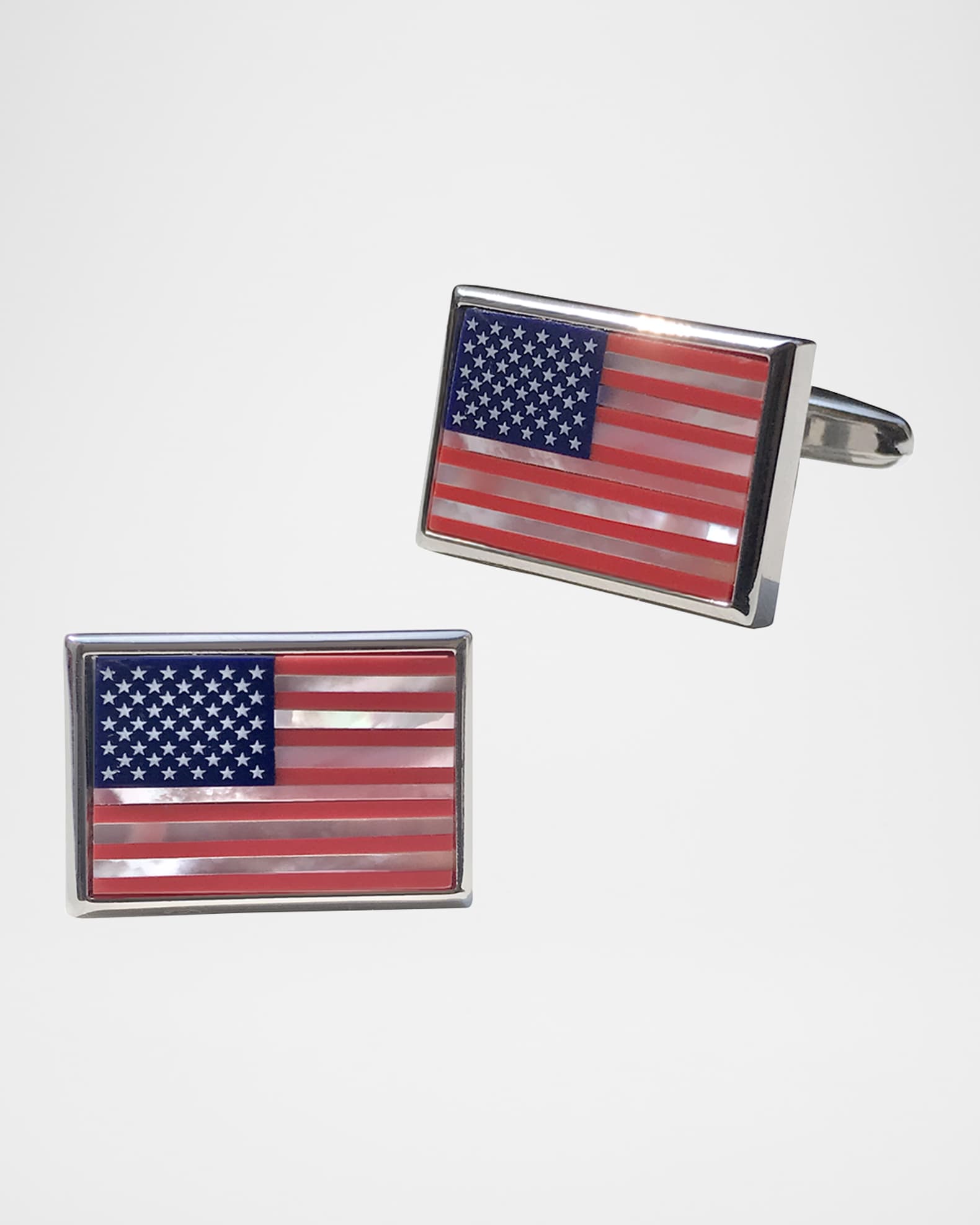 Link Up Men's Mother-Of-Pearl American Flag Cufflinks | Neiman Marcus