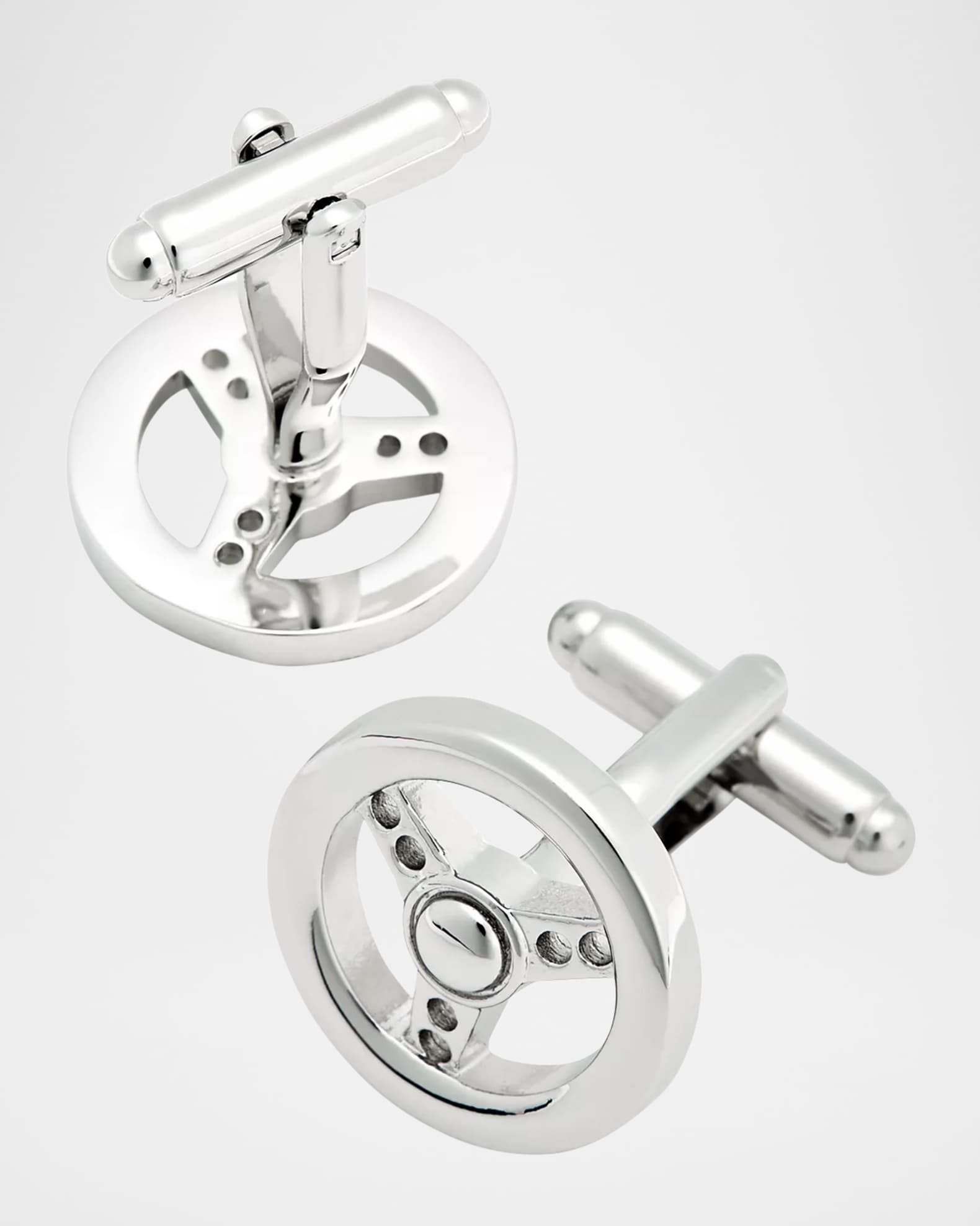 Link Up Men's Round Steering Wheel Cufflinks | Neiman Marcus